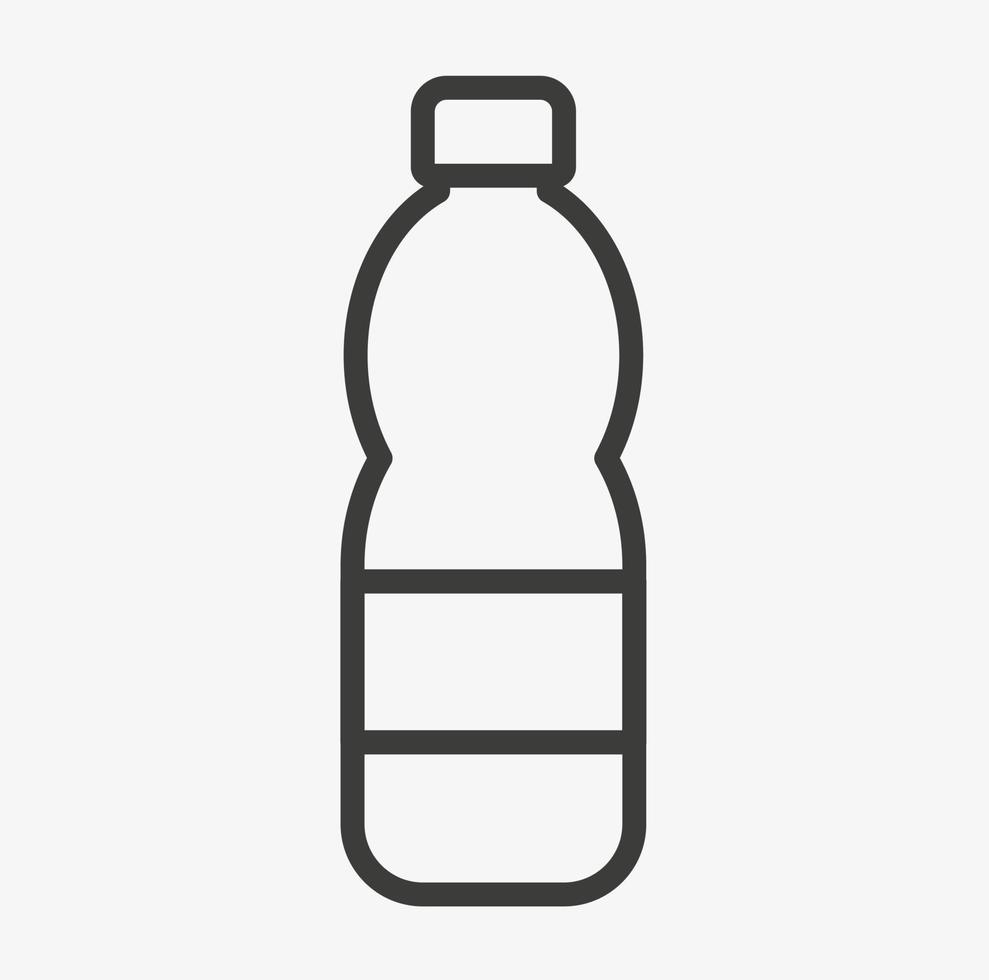 Plastic Bottle Outline Icon Vector Illustration Beverage Symbol