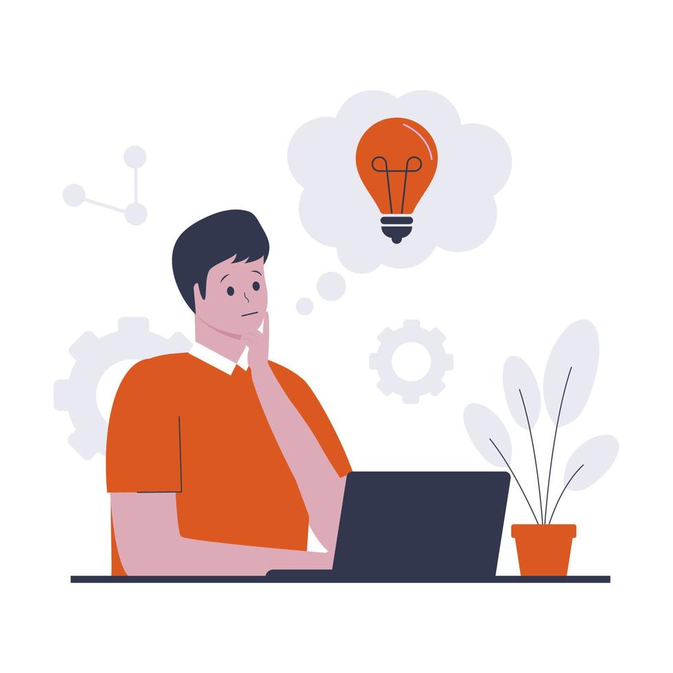 Human thinking illustration design concept 5867675 Vector Art at Vecteezy