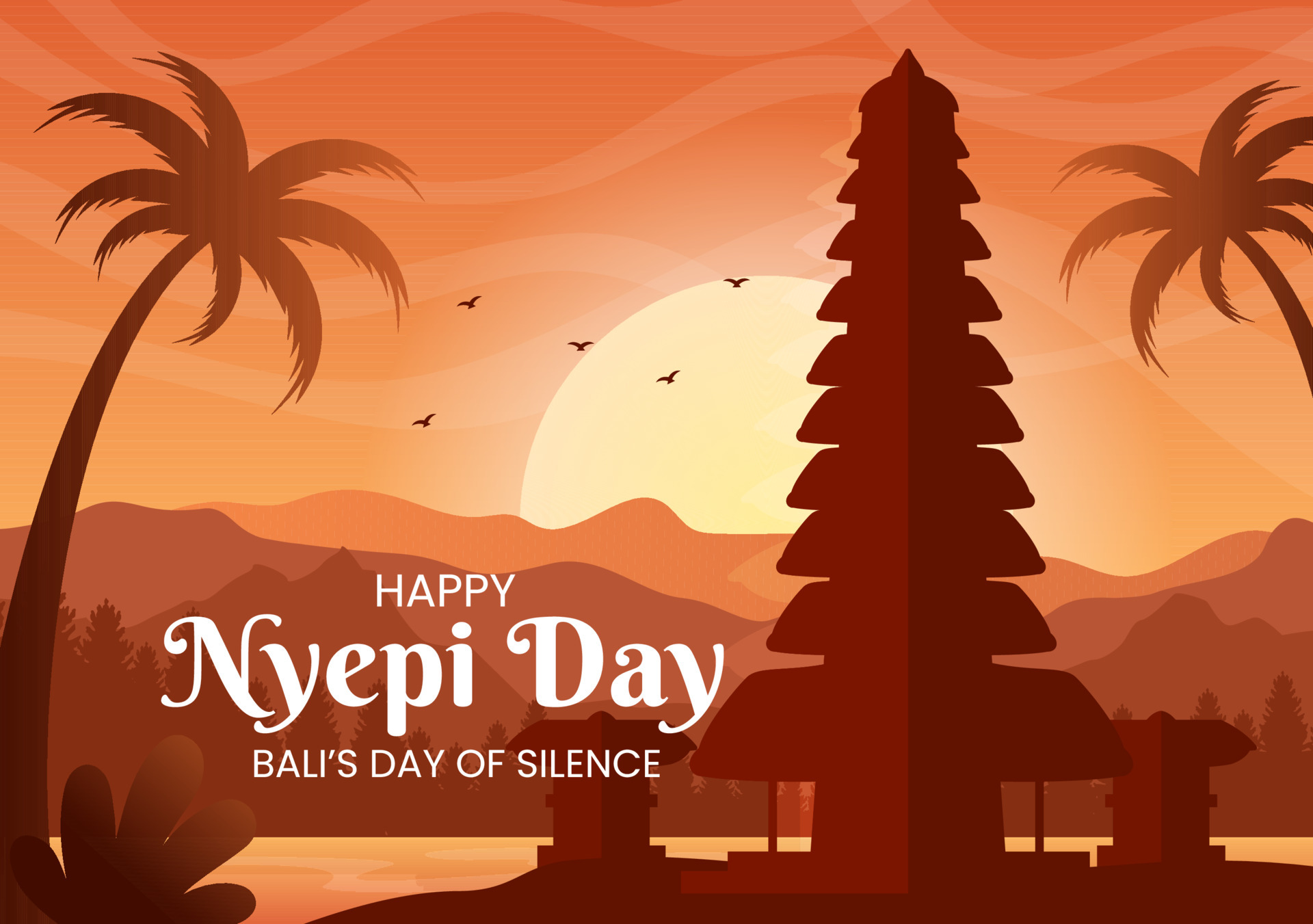 Happy Nyepi Day or Bali's Silence to Hindu Ceremonies in the Background ... Happy Nyepi Day or Bali's Silence to Hindu Ceremonies in the Background ...