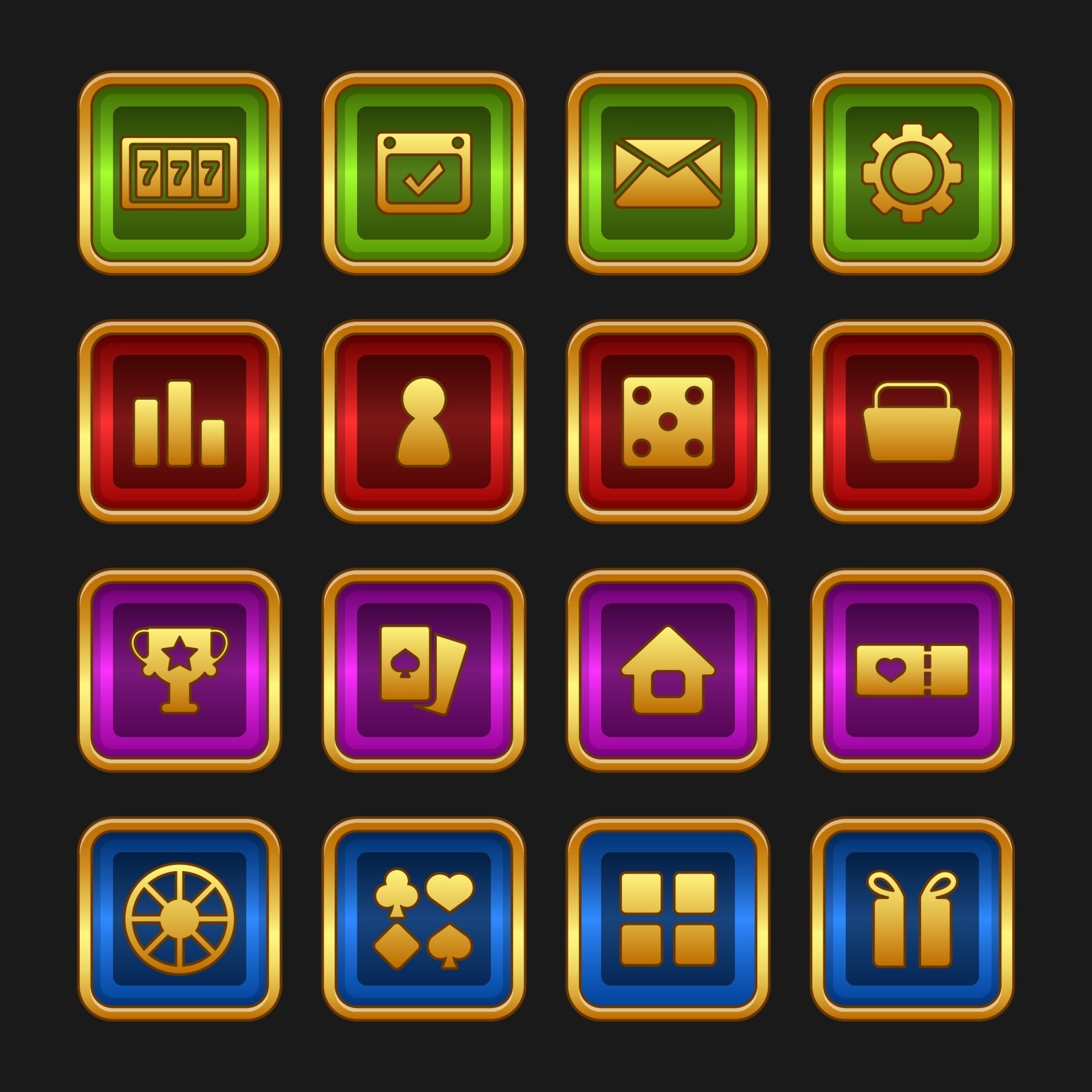 Button Set Designed Game User Interface Gui For Video Games Computers 5870400 Vector Art At