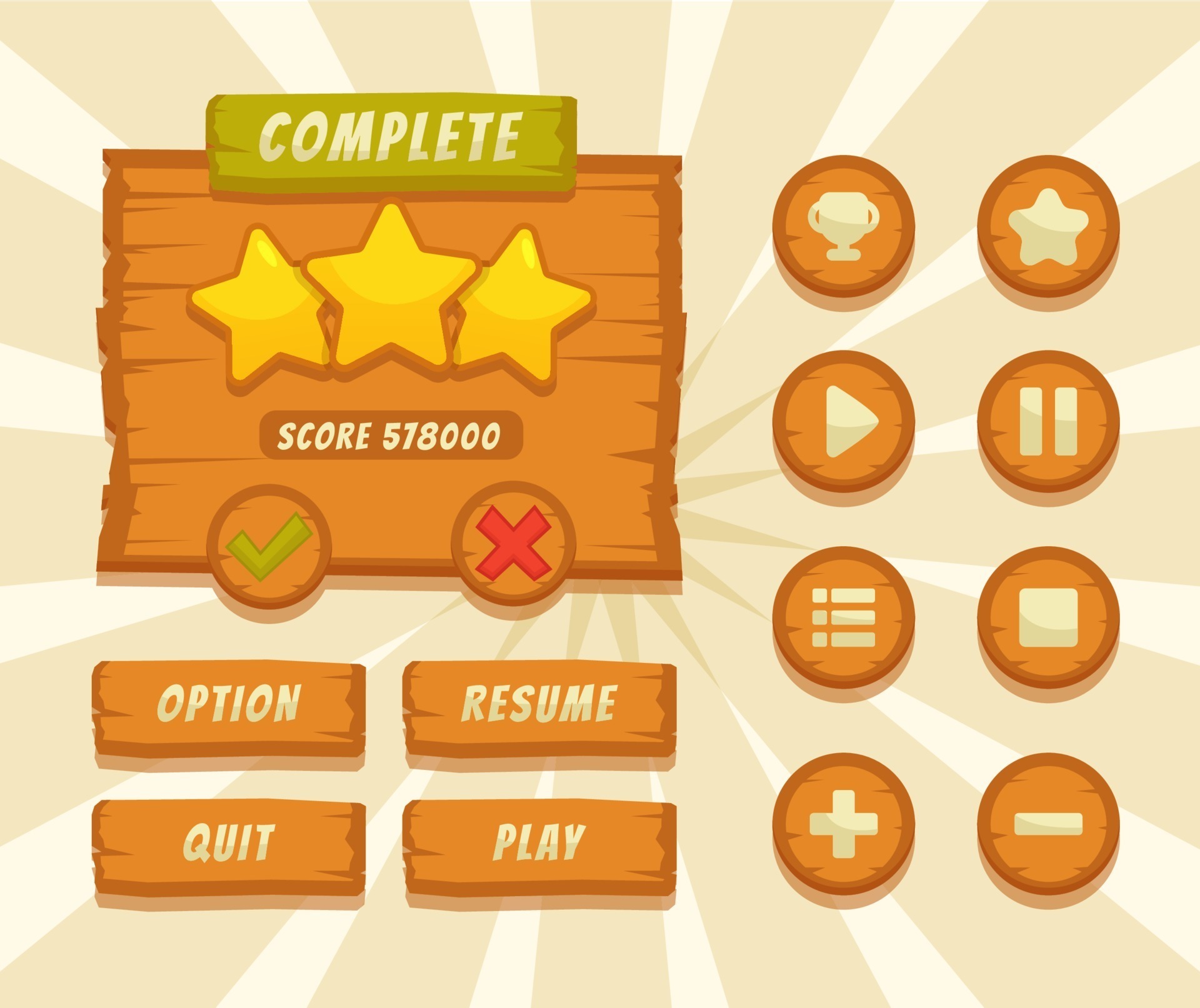 Button Set Designed Game User Interface Gui For Video Games Computers