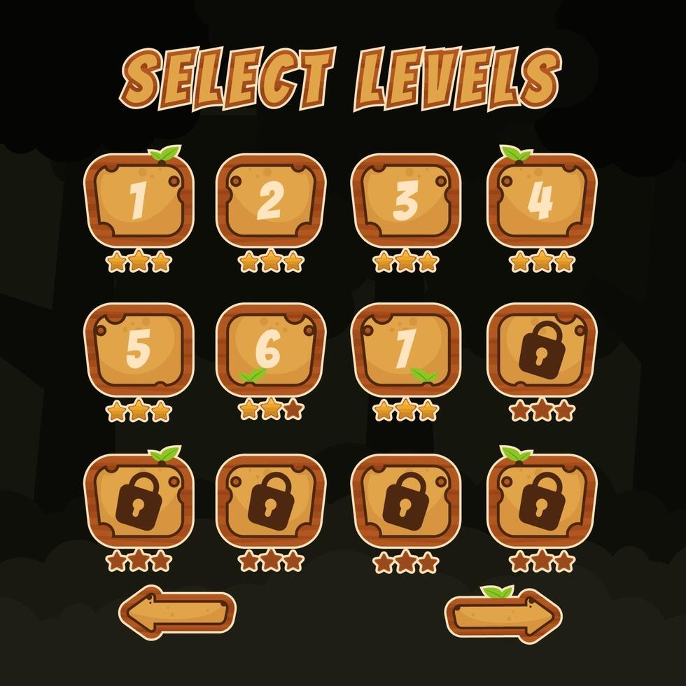 Button Set Designed Game User Interface Gui For Video Games Computers 5870410 Vector Art At