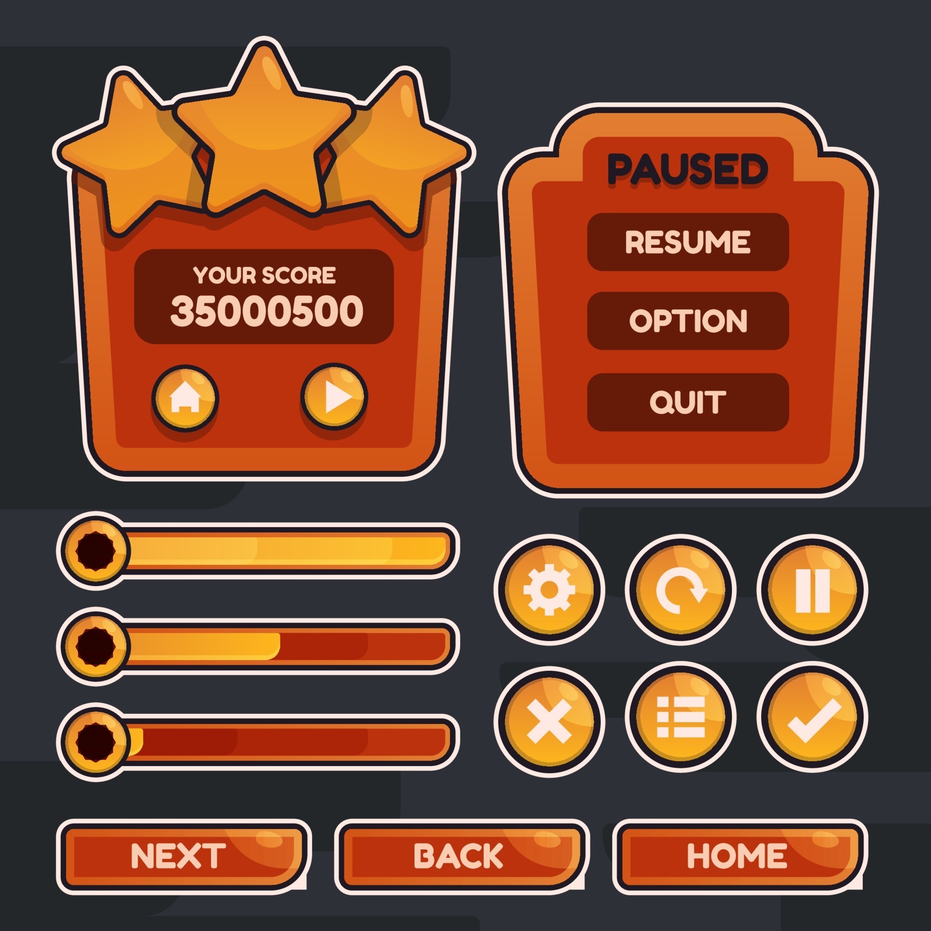 Button Set Designed Game User Interface Gui For Video Games Computers 5870414 Vector Art At