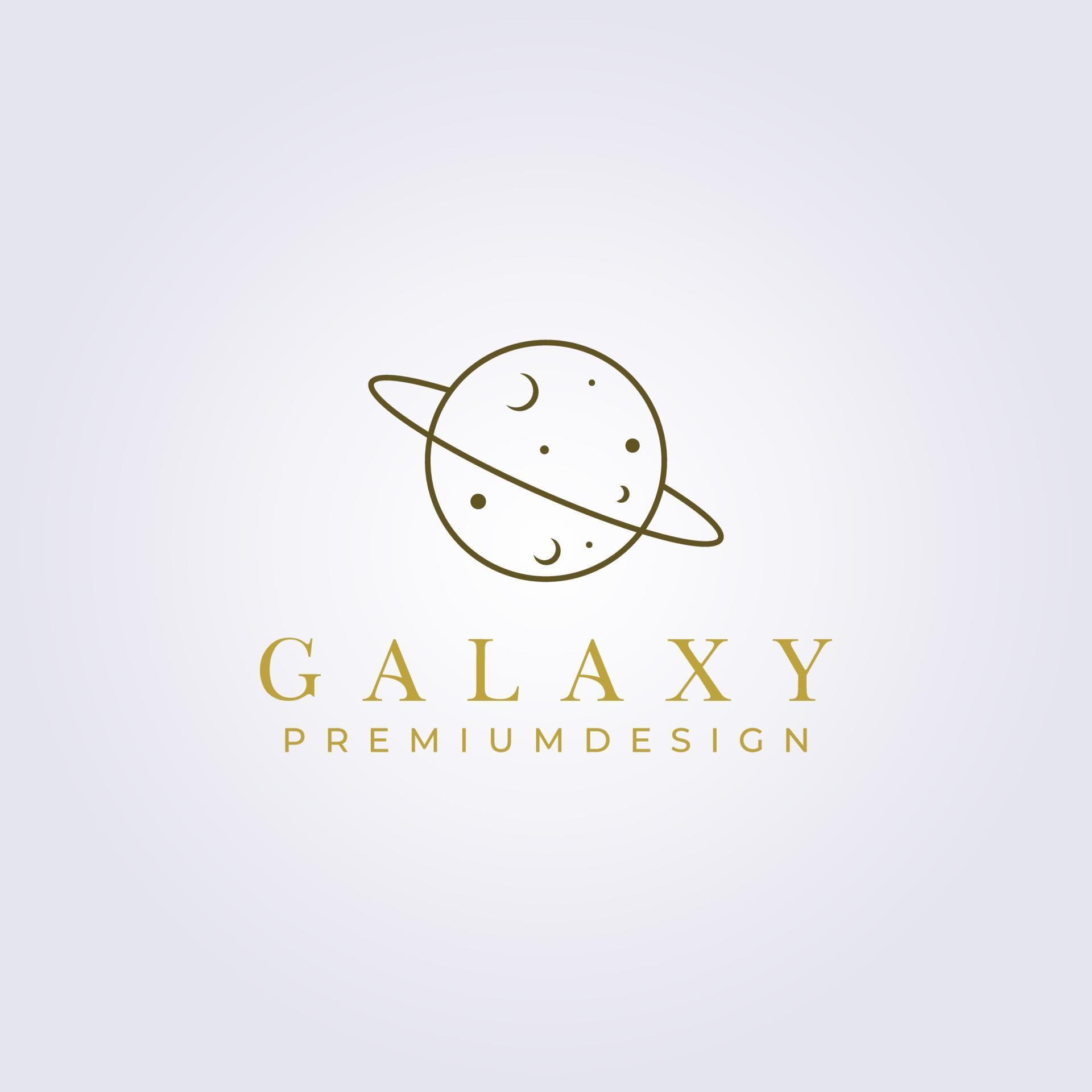 simple minimal space planet logo vector icon symbol illustration design ...