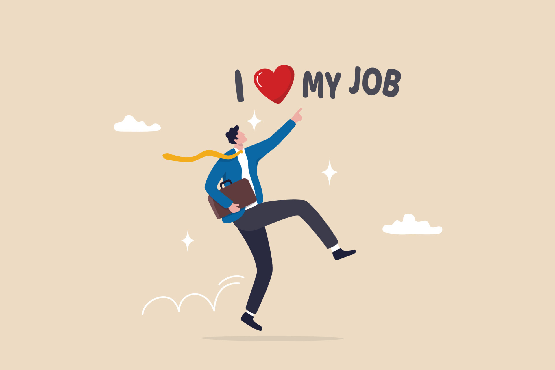 I Love My Job Work Passion Or Positive Attitude For Career Success Professional Gratitude Or