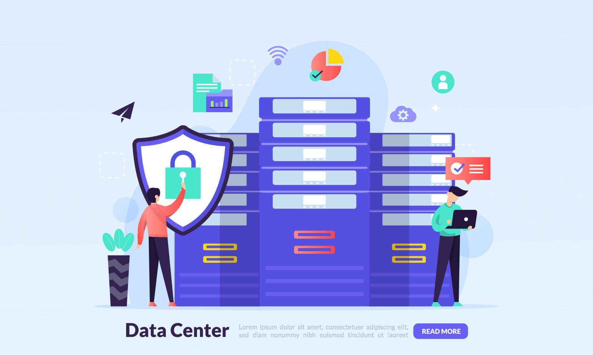 Data Center Concept Technology Of Data Protection And Processing