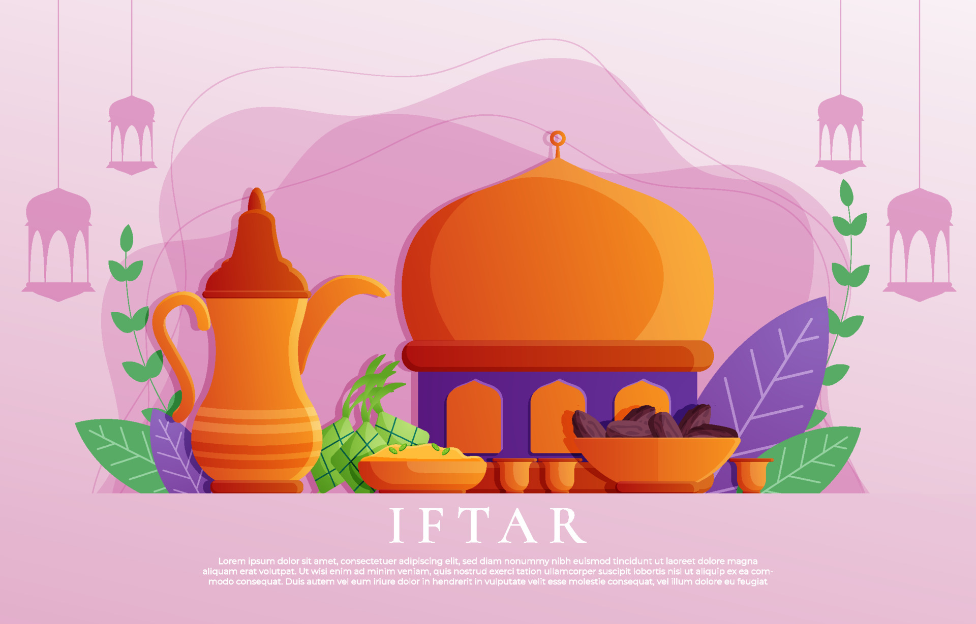 Iftar Food Background 5882907 Vector Art at Vecteezy