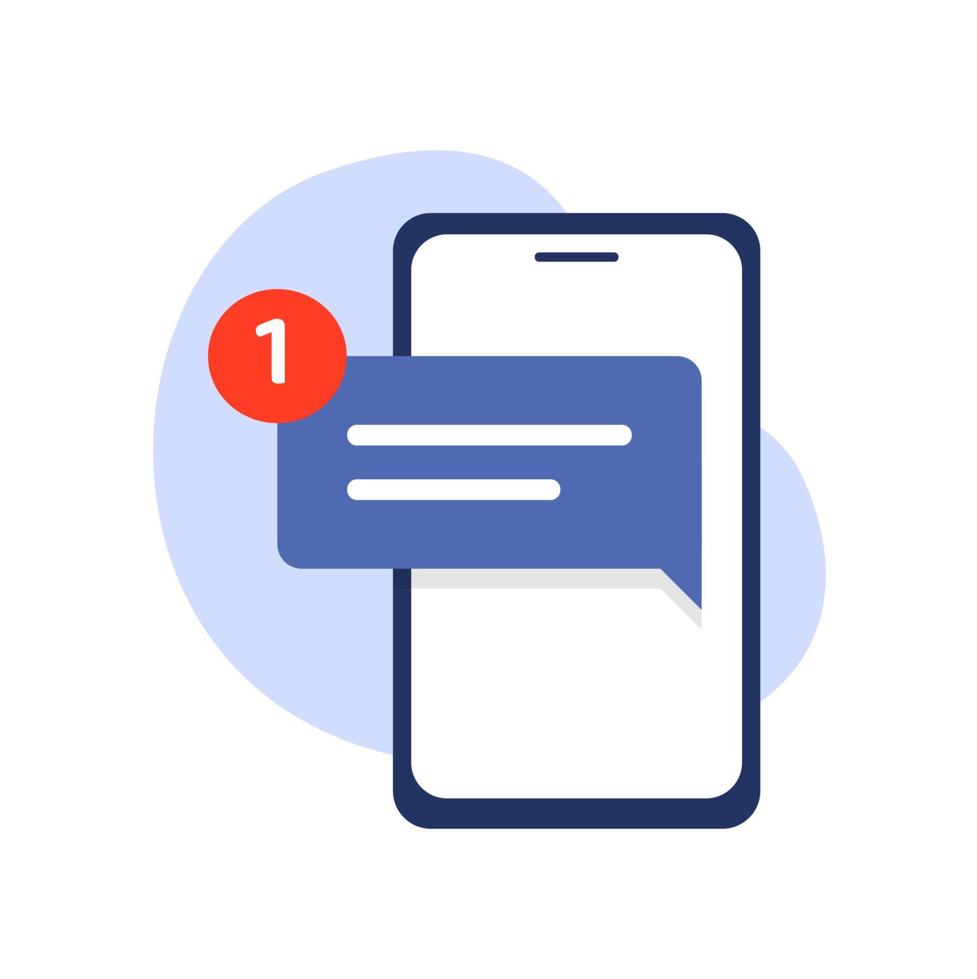 New message notification on smartphone concept illustration flat design vector eps10. modern ...