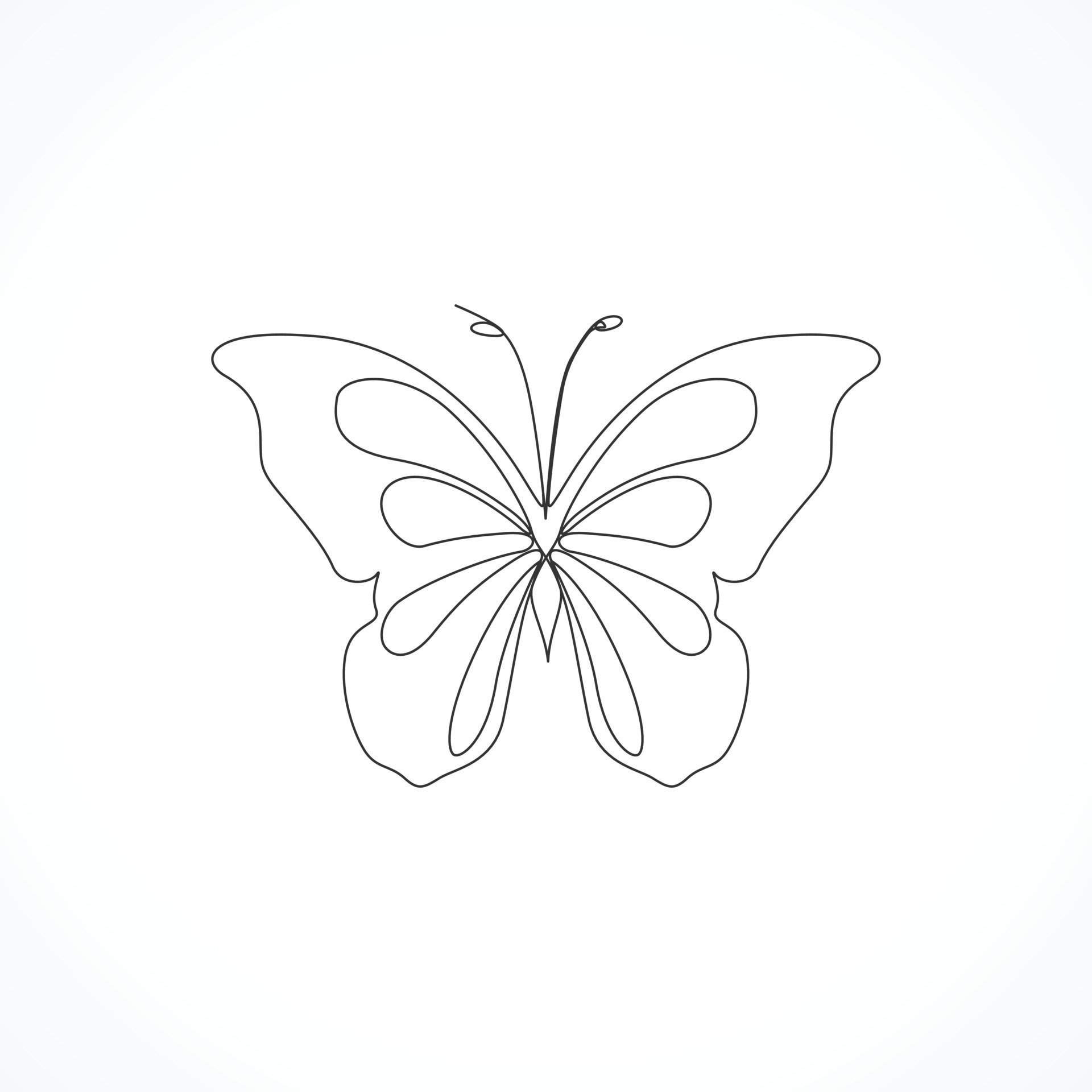 Continuous line drawing of beautiful butterfly 5892535 Vector Art at ... Continuous line drawing of beautiful butterfly 5892535 Vector Art at ...