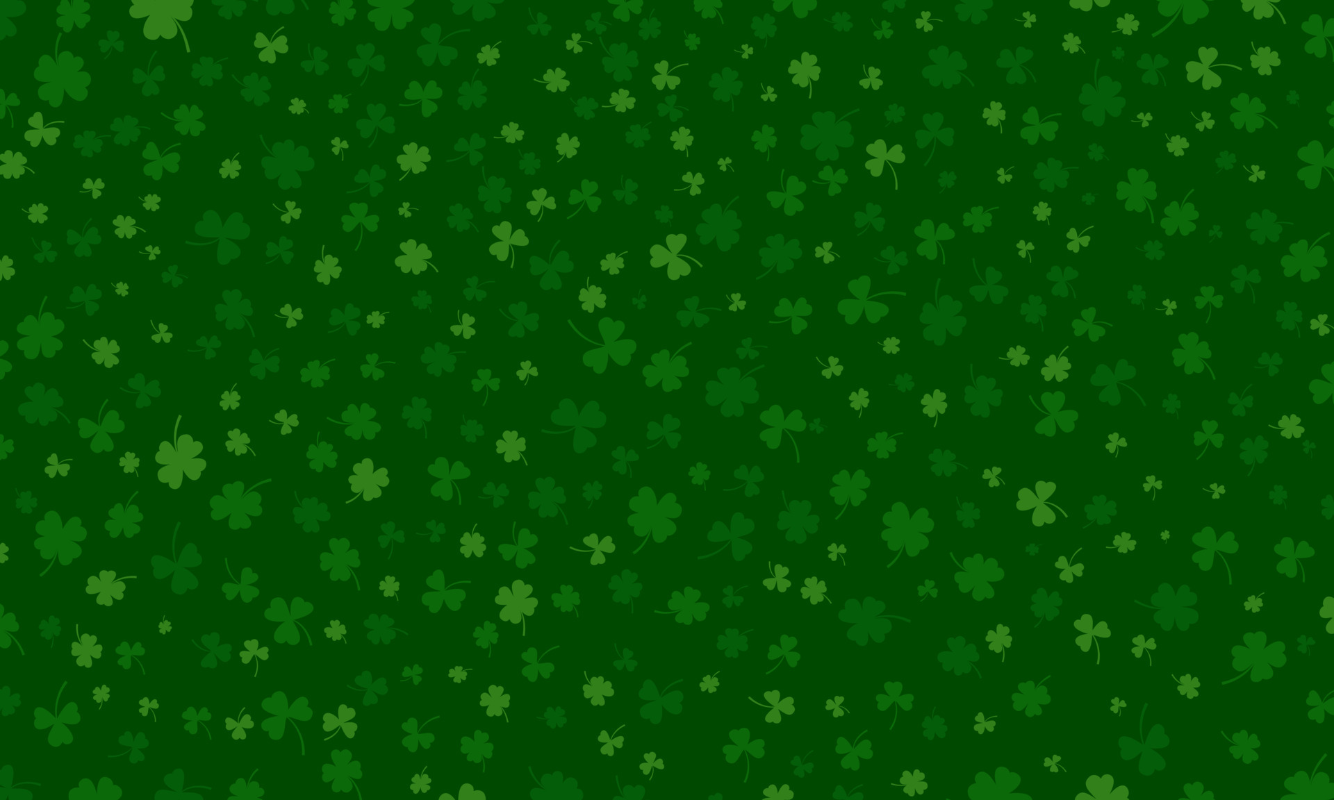 Shamrock Or Green Clover Leaves Pattern Background Flat Design Vector