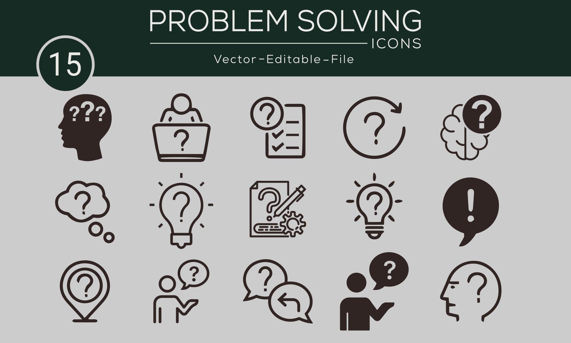 Problem Solving Concept Icons Set Contains Such Icons Problem Solving Depression Analyze