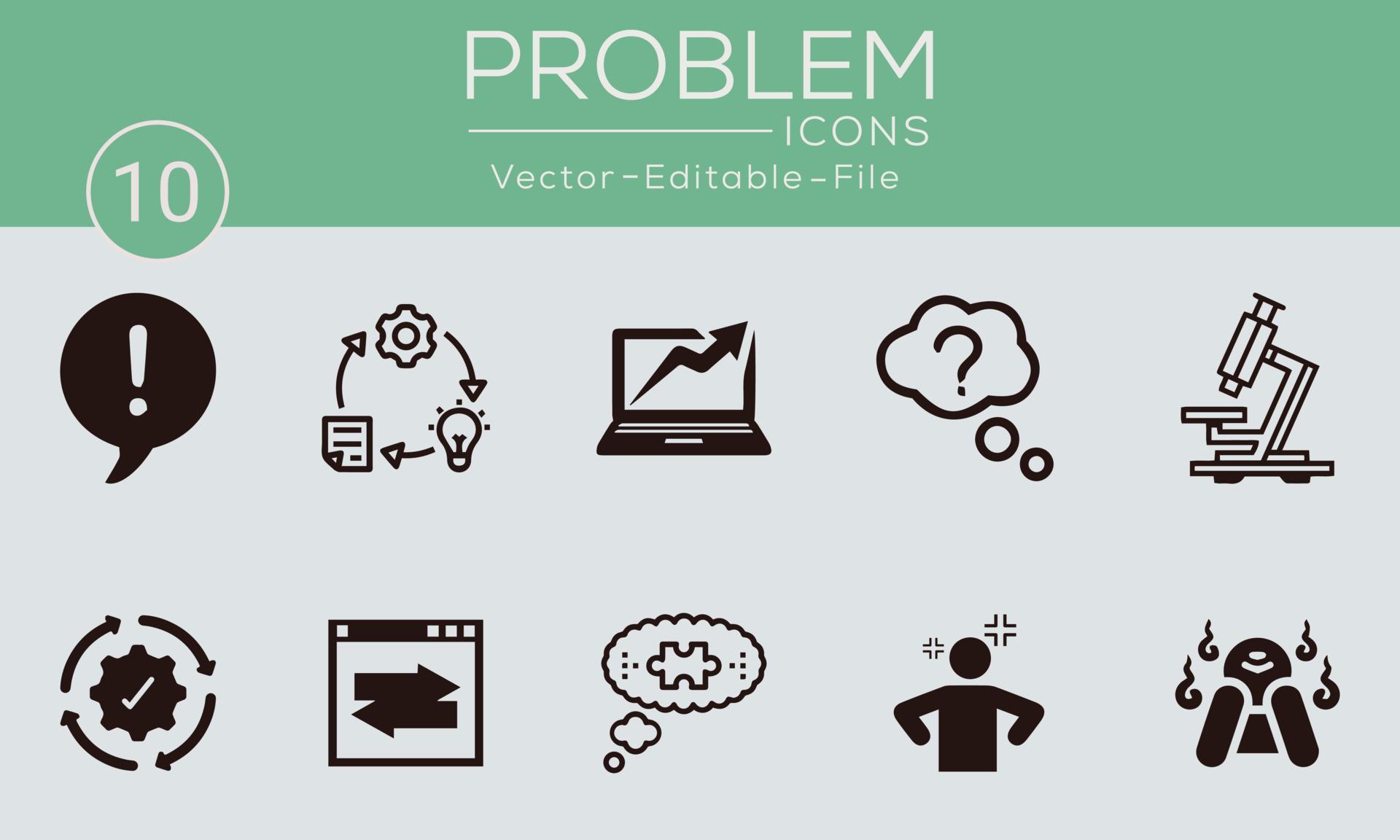 Problem concept icons set. Contains such icons problem solving ...