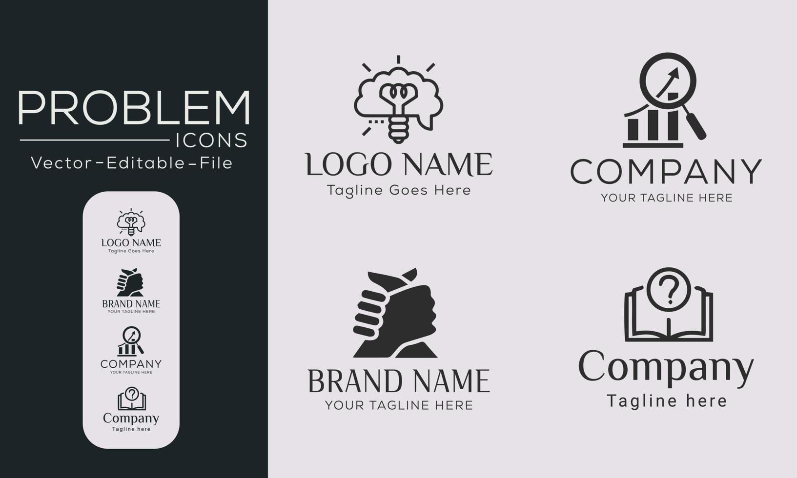 Problem Concept Icons Set Contains Such Icons Problem Solving Depression Analyze Solution