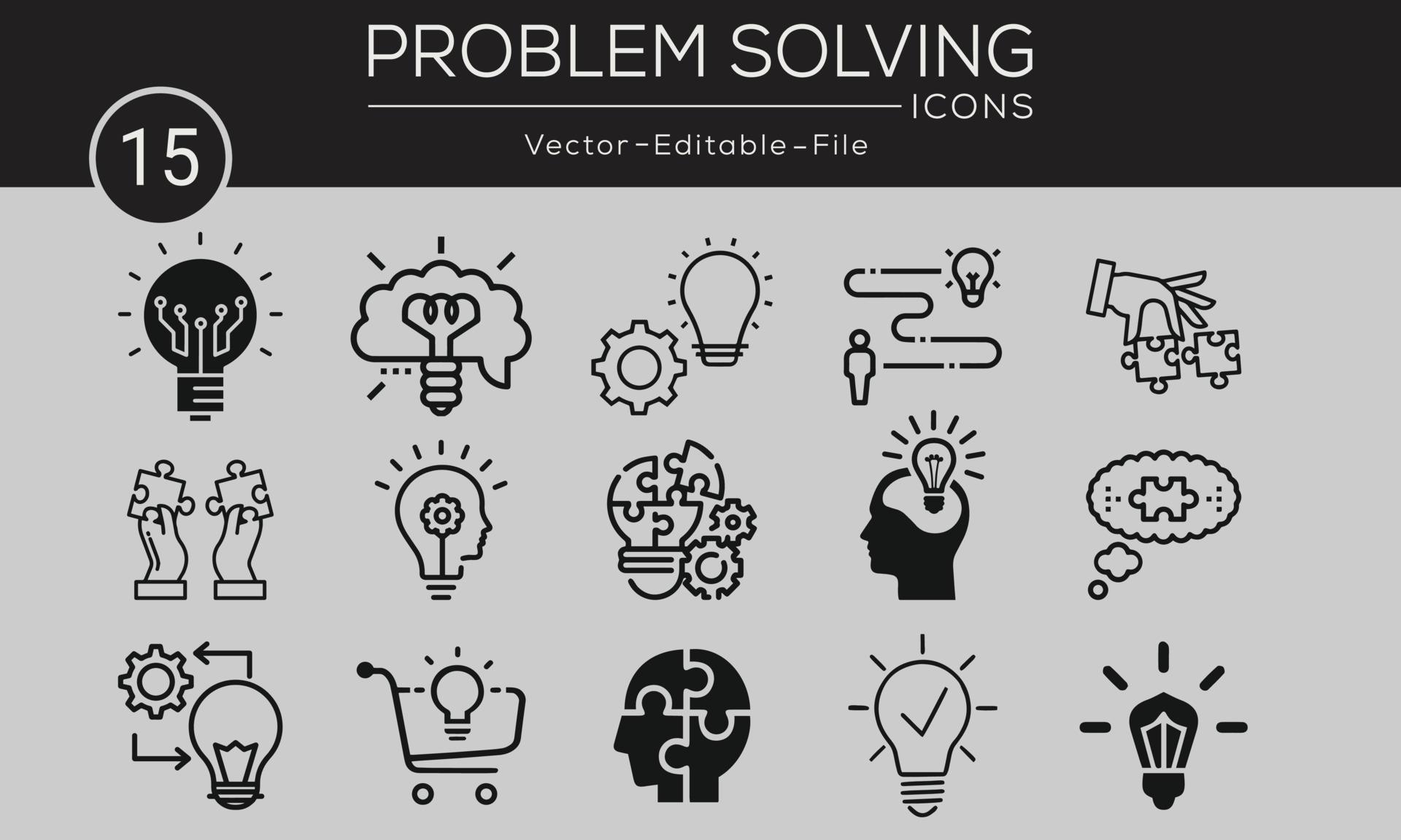 Problem Solving Concept Icons Set Contains Such Icons Problem Solving