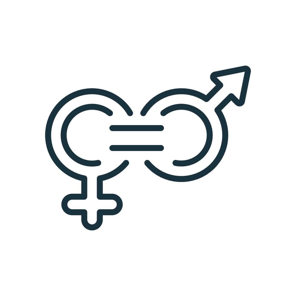 Gender Equality Symbol Human Rights And Equality Line Icon Female And