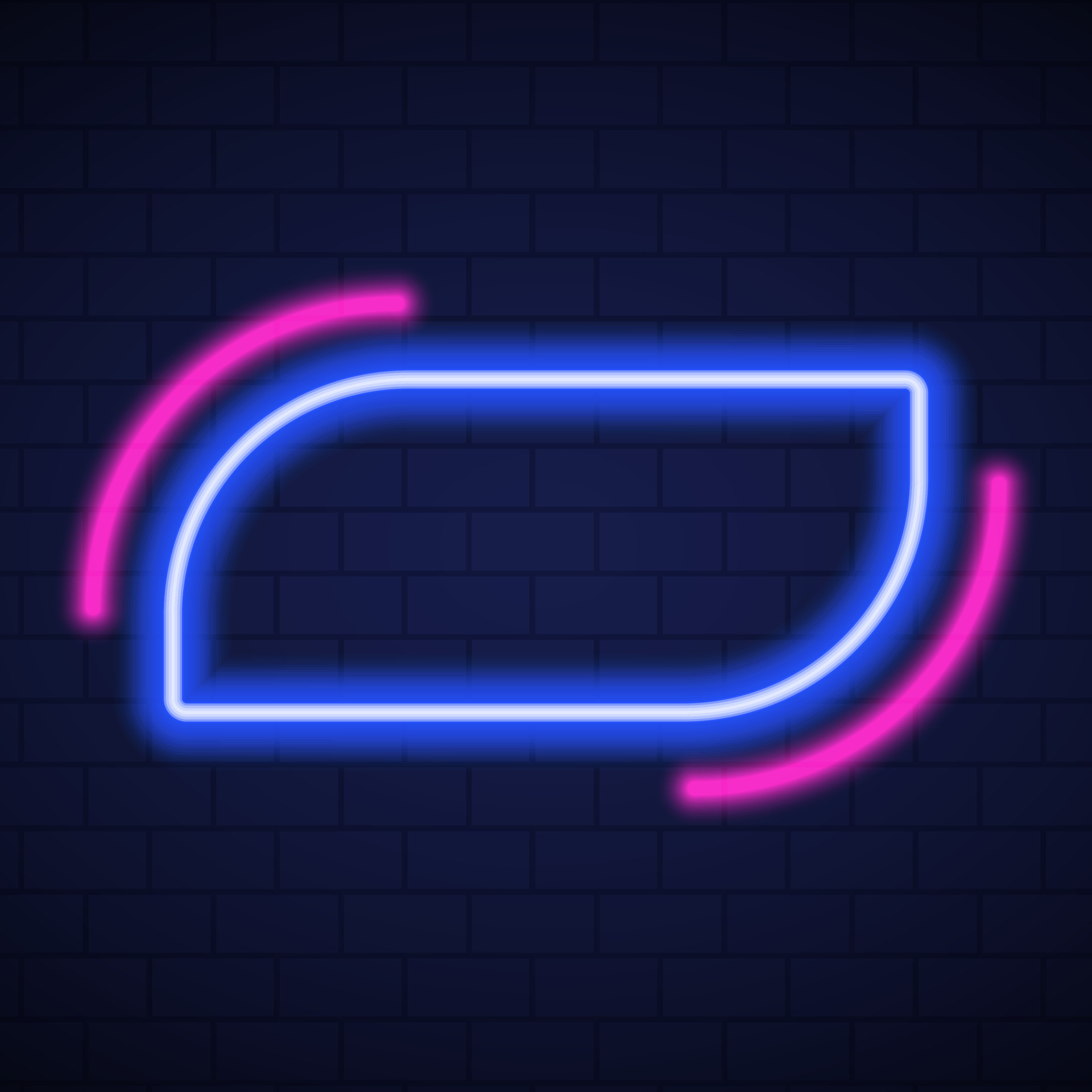 Night Club Neon Sign On Brick Wall Background Blank 3d Retro Frame