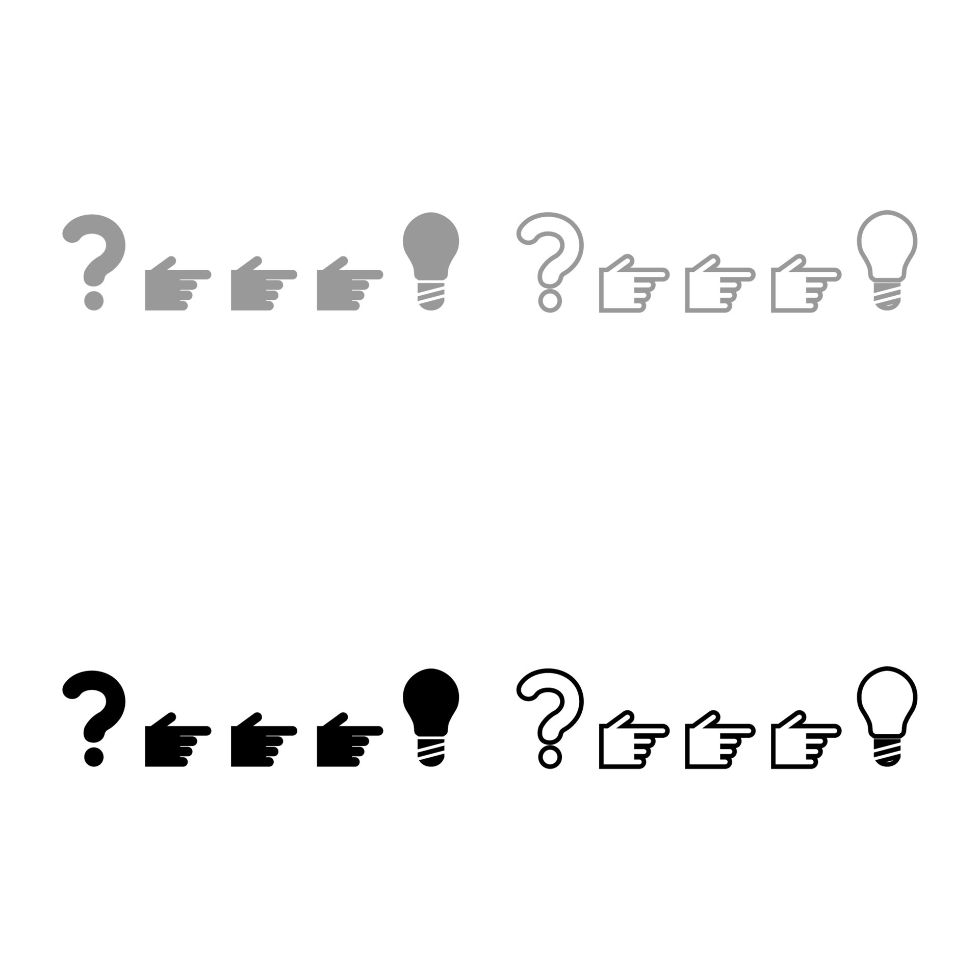 Problem solution concept icon set grey black color 5898334 Vector Art ...
