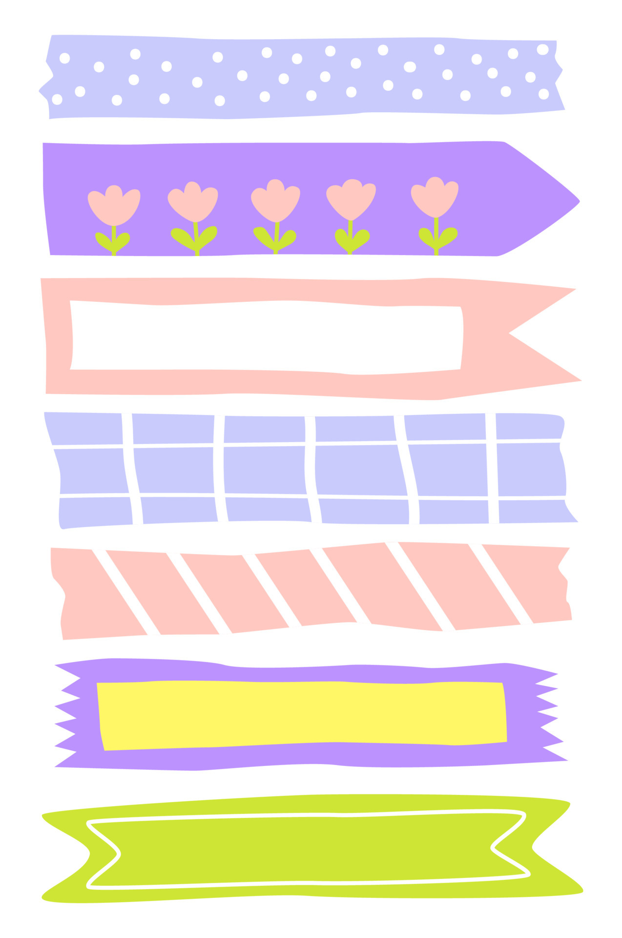 Washi tapes. Collection pieces of paper, scotch for frames, digital ...