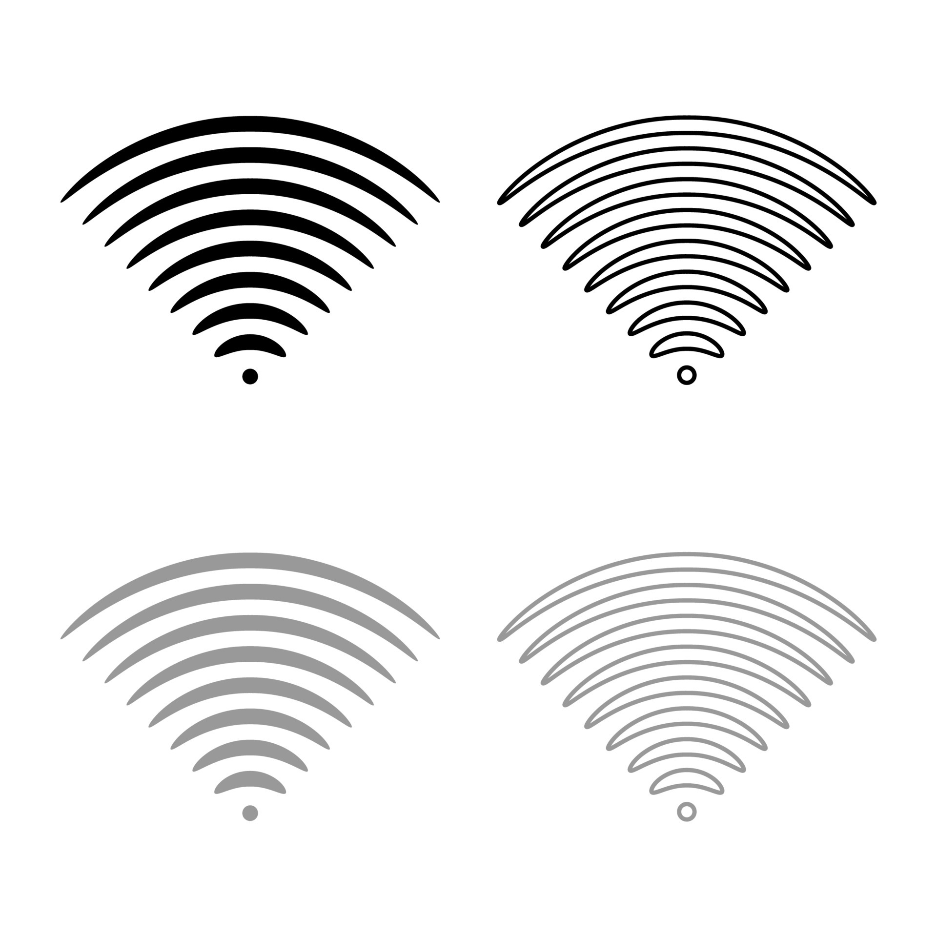 Radio wave Sound signal One dirrection Transmitter icon outline set ... Radio wave Sound signal One dirrection Transmitter icon outline set ...
