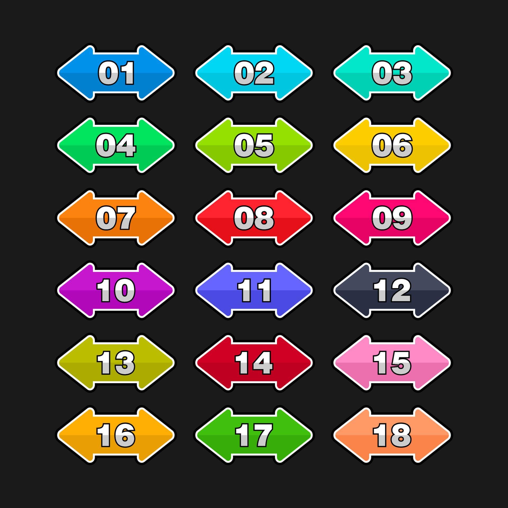 Arrows bullet point color vector design collection 5905935 Vector Art ...