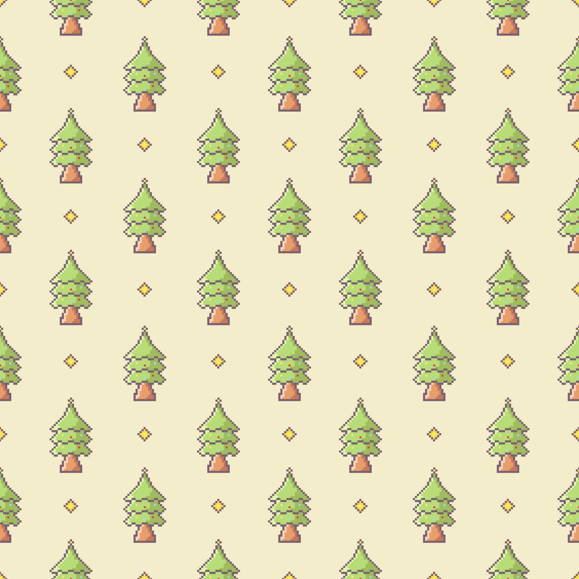 pixel pine tree seamless pattern background design vector 5909337 ...