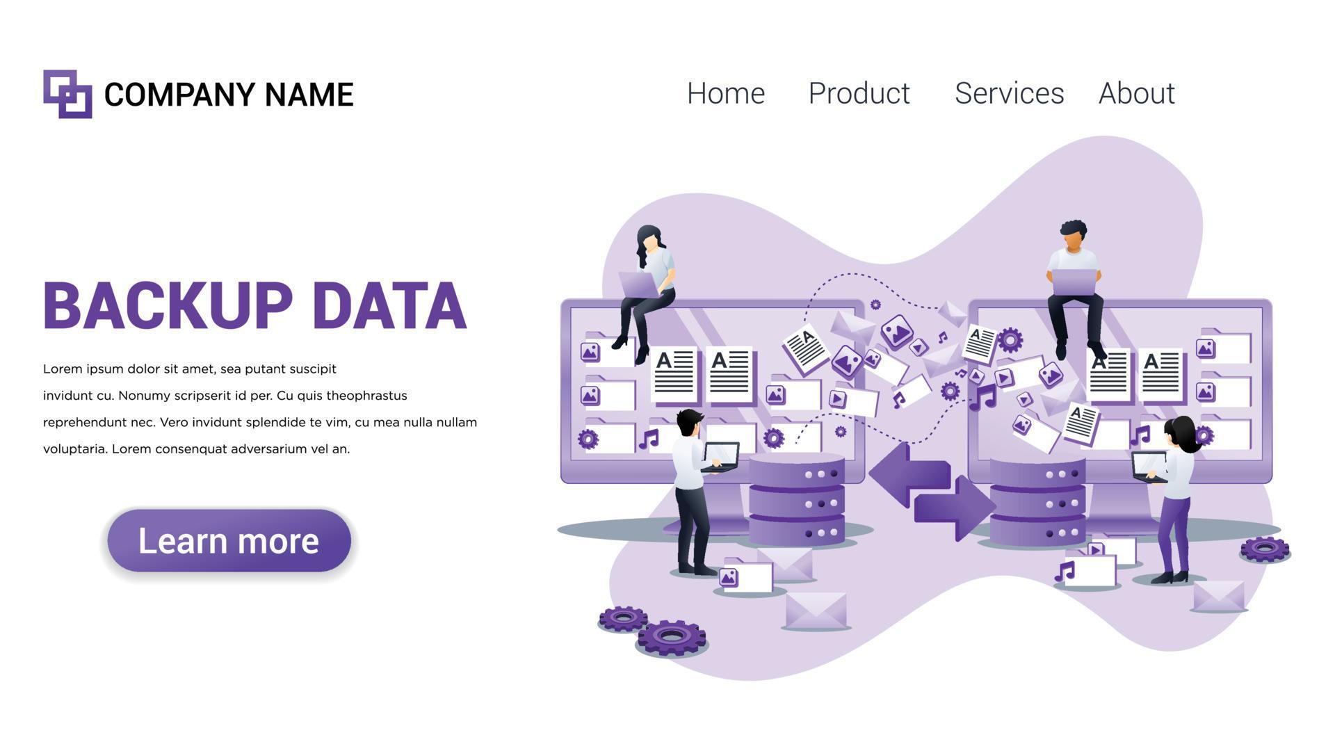Backup data Illustration for Web, web interface, website, web graphic ...