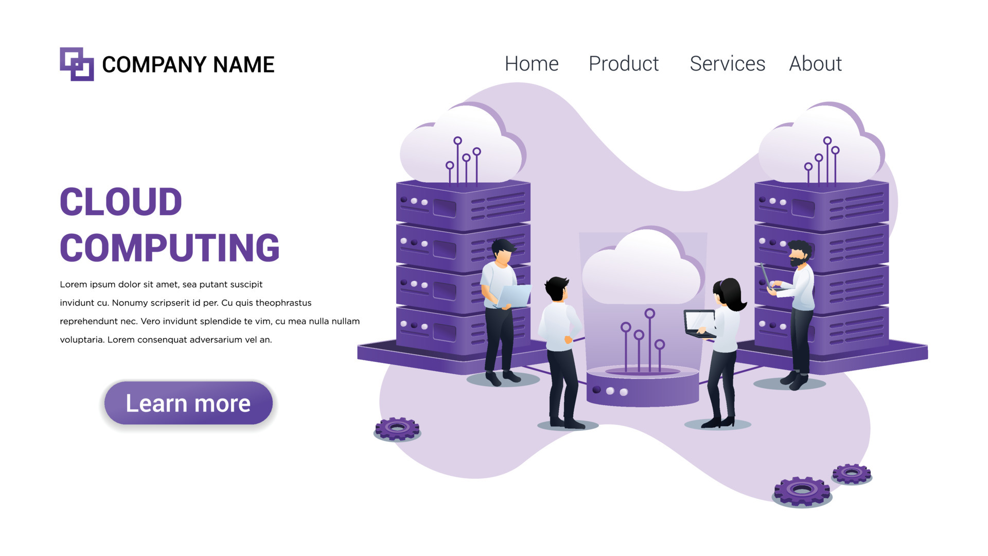 Cloud Computing Illustration for Web, web interface, website, web ...