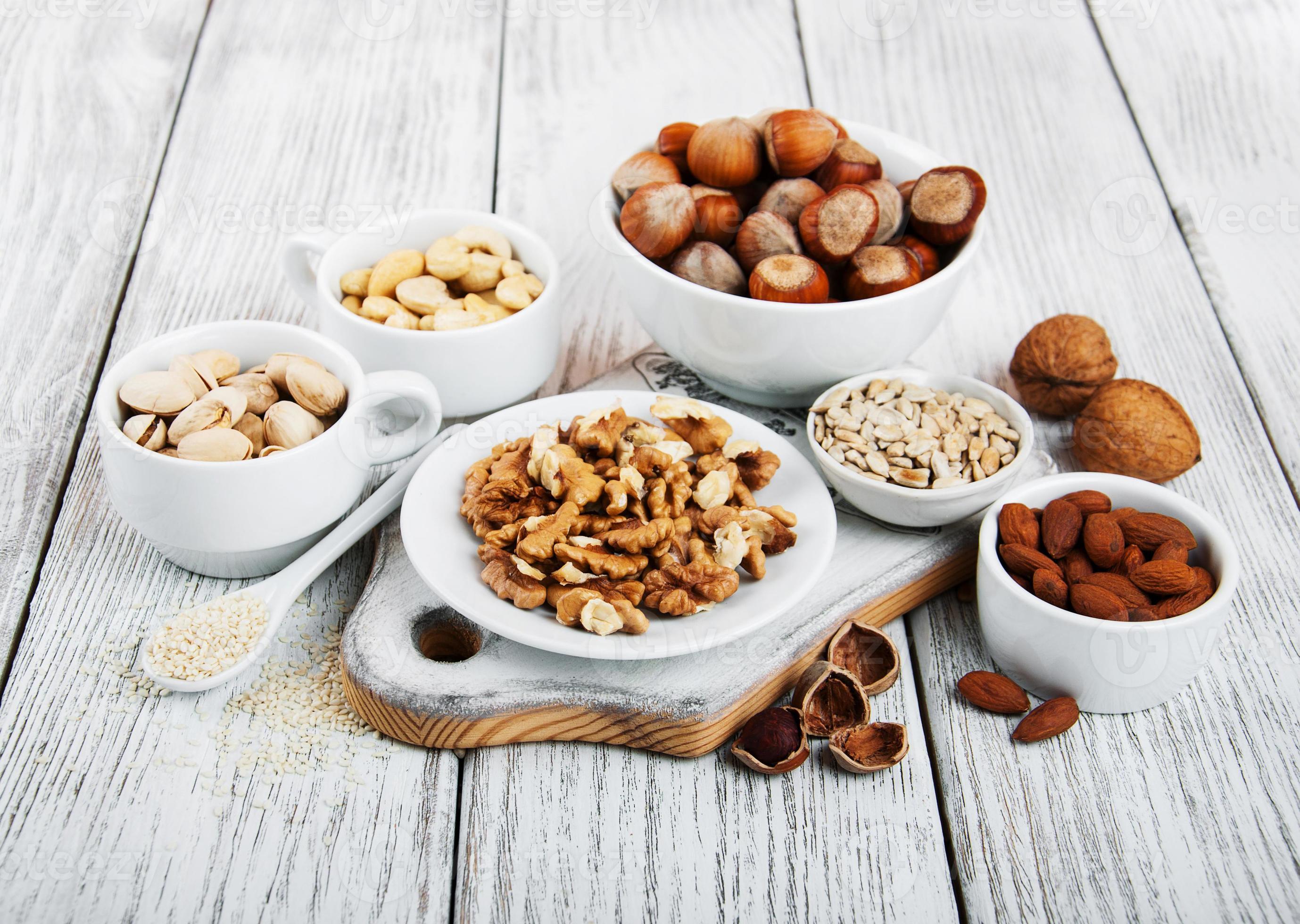 different types of nuts 5914647 Stock Photo at Vecteezy