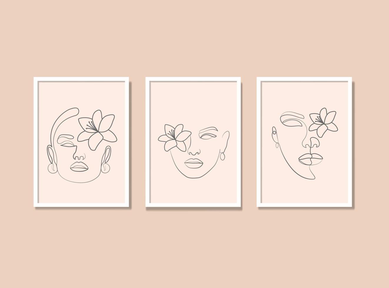 Woman face Minimal Line wall art 5918966 Vector Art at Vecteezy