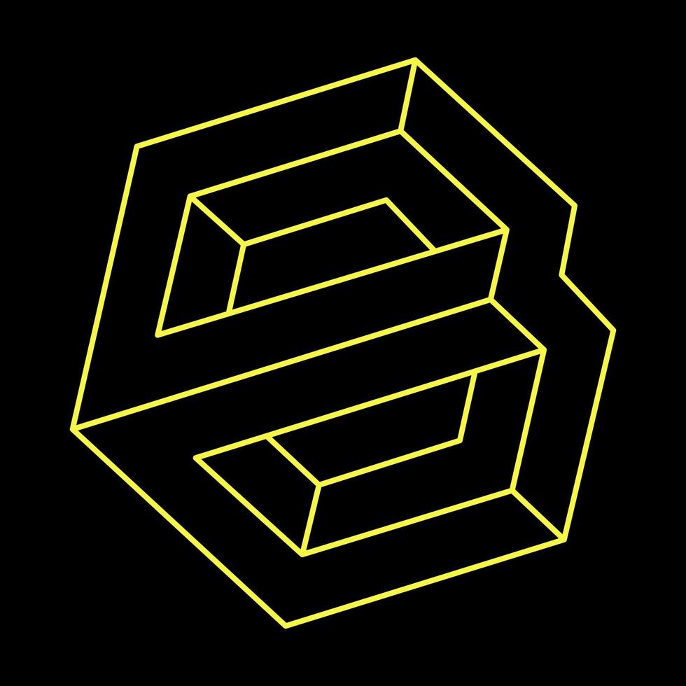 Impossible Shape Web Design Element Optical Illusion Object Line Design 5920891 Vector Art