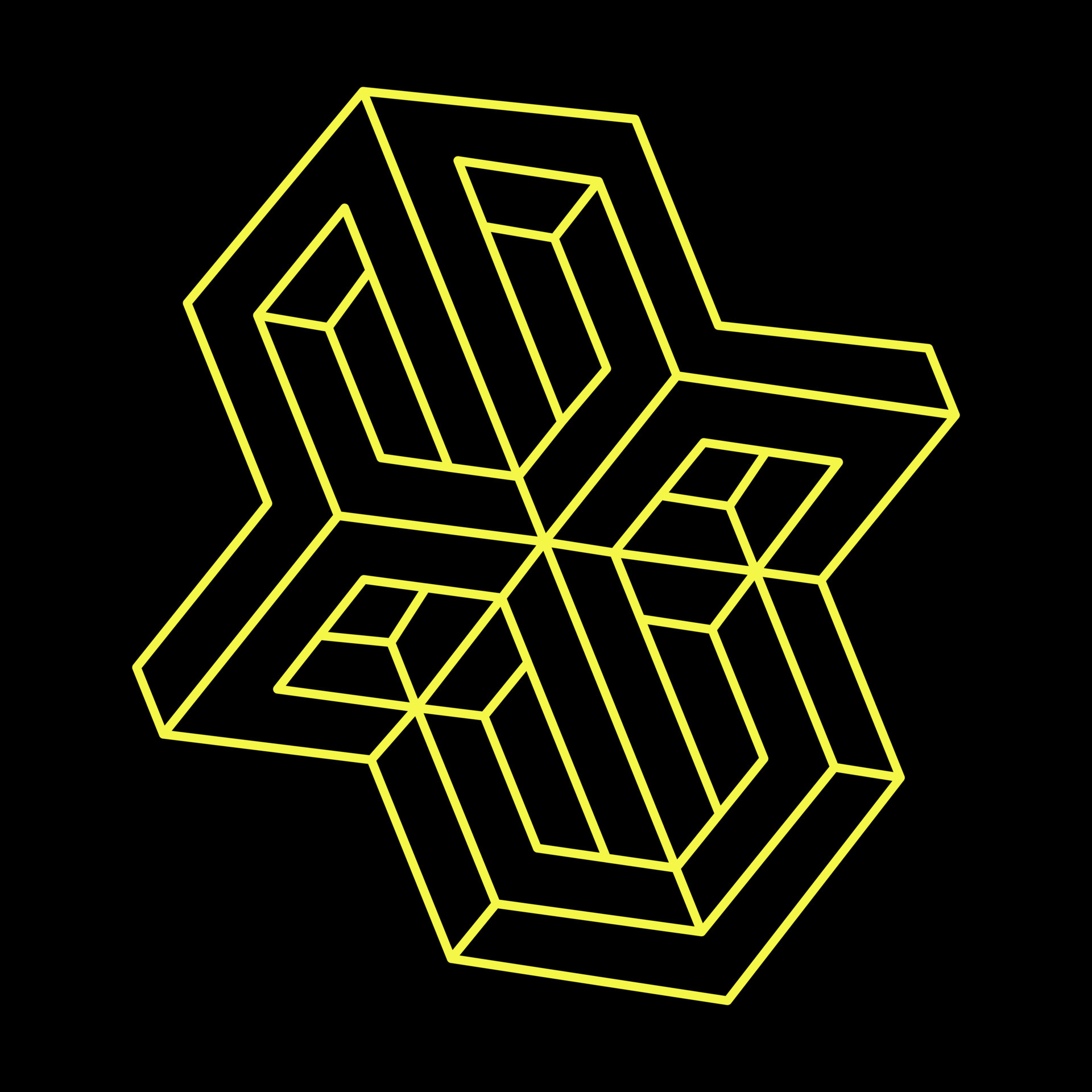 Impossible Shapes Optical Illusion Linear Infinite Object Abstract Eternal Geometric Figure