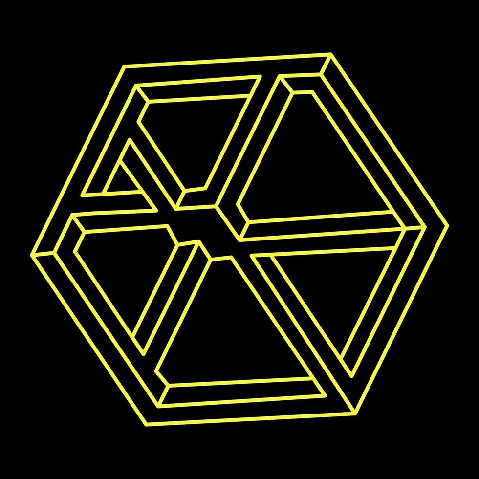 Impossible Shape Web Design Element Optical Illusion Object Line Design Sacred Geometry