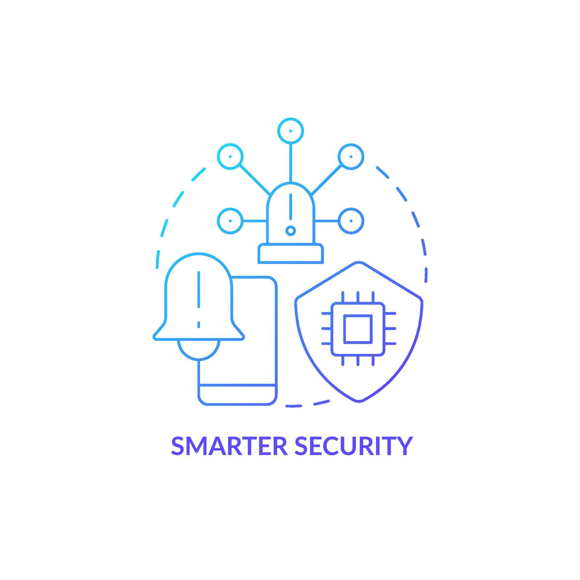 Smarter security blue gradient concept icon. Smart technology for ...