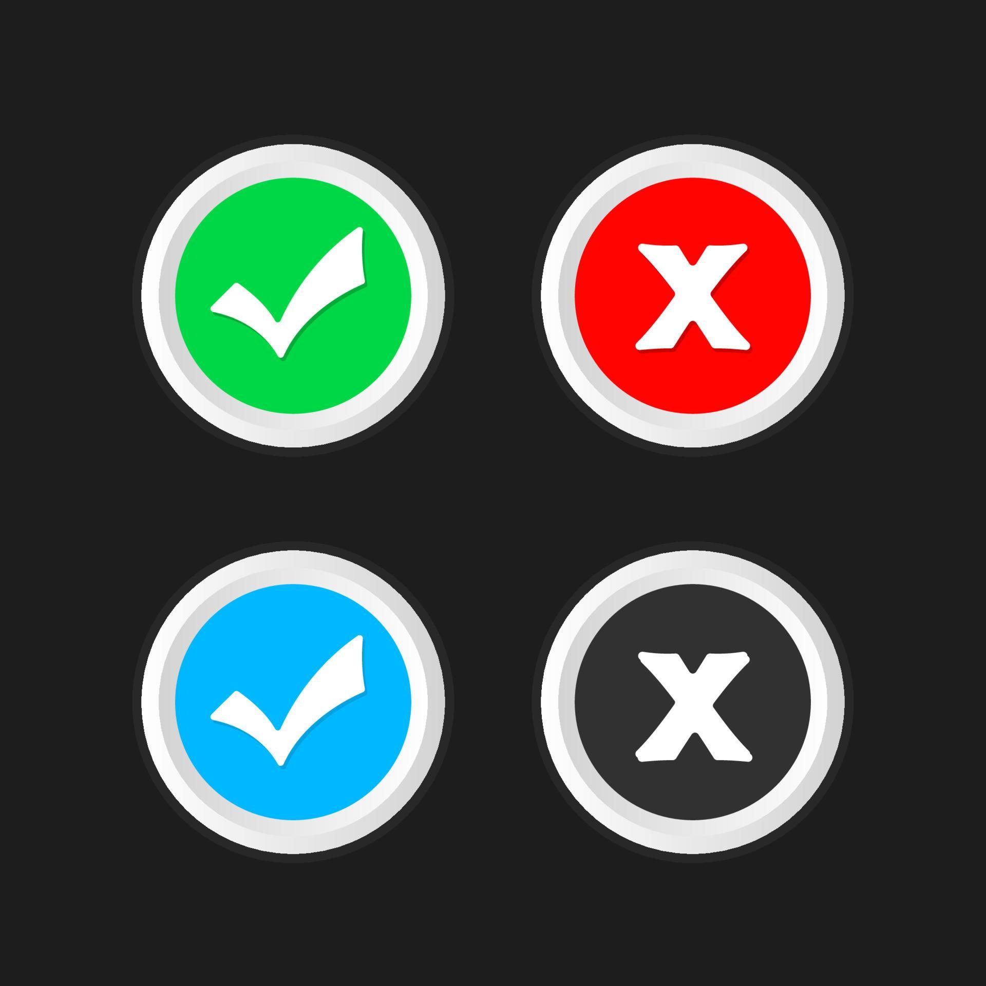 Approved and rejected button, yes and no buttons, accepted and not accepted buttons, agree and ...