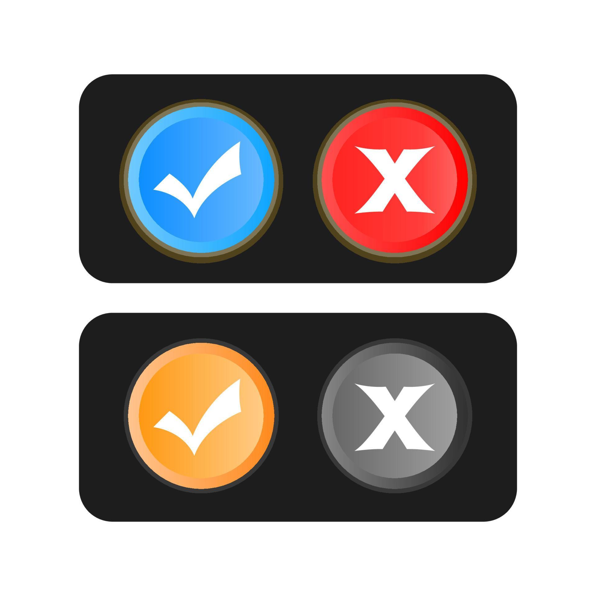 set of buttons, Approved and rejected button, yes and no buttons, accepted, not accepted, agree ...