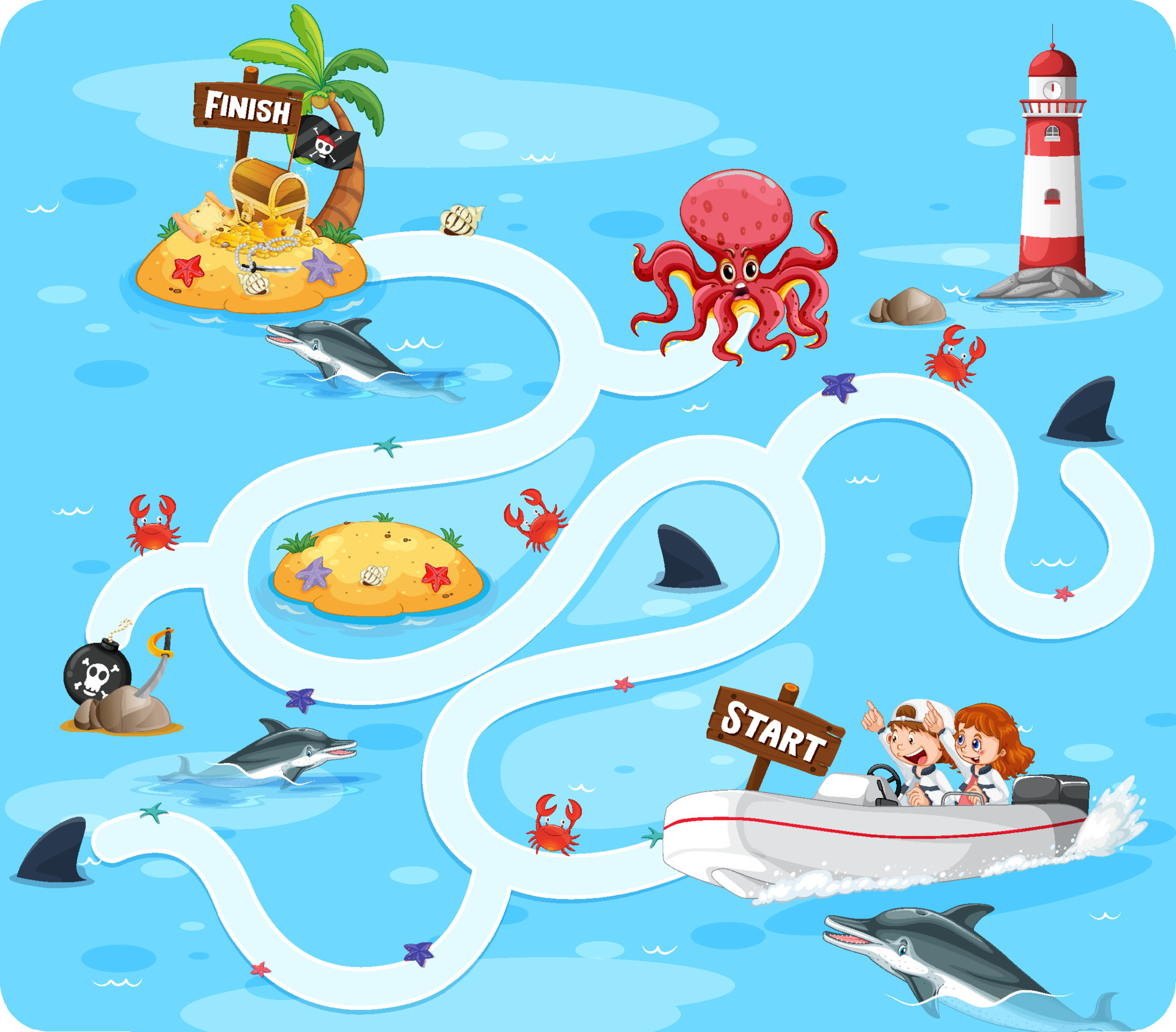 Underwater Maze Game Template For Kindergarten Kids 5925493 Vector Art underwater-maze-game-template-for-kindergarten-kids-5925493-vector-art