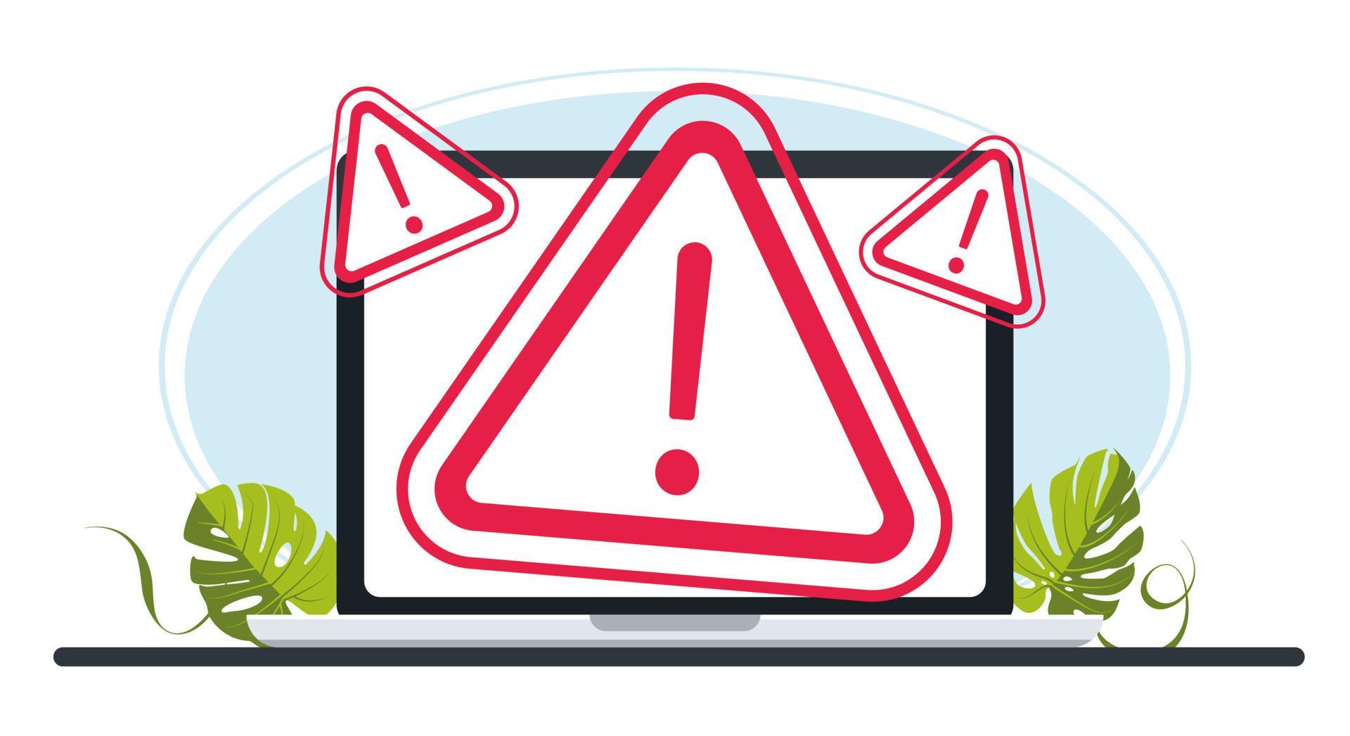 Concept operating system error warning for web page, banner ...