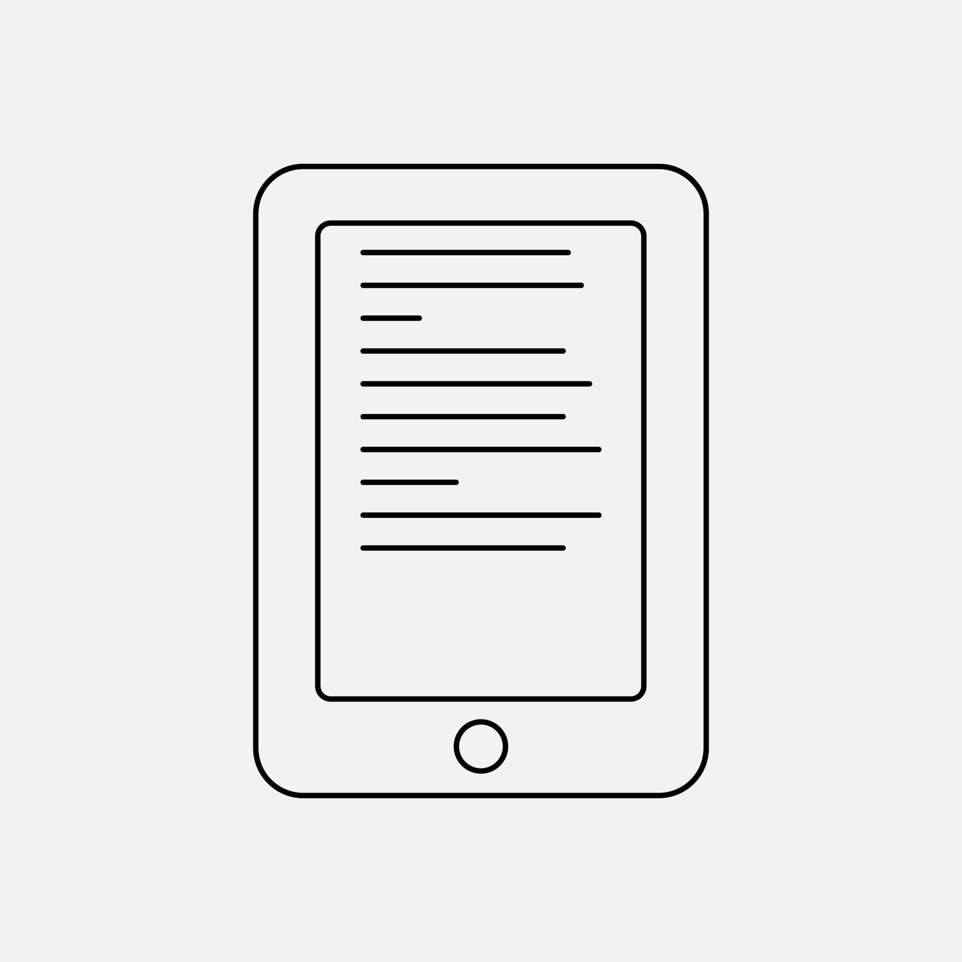 E Book Linear Vector Icon Isolated On White Background Digital Reading