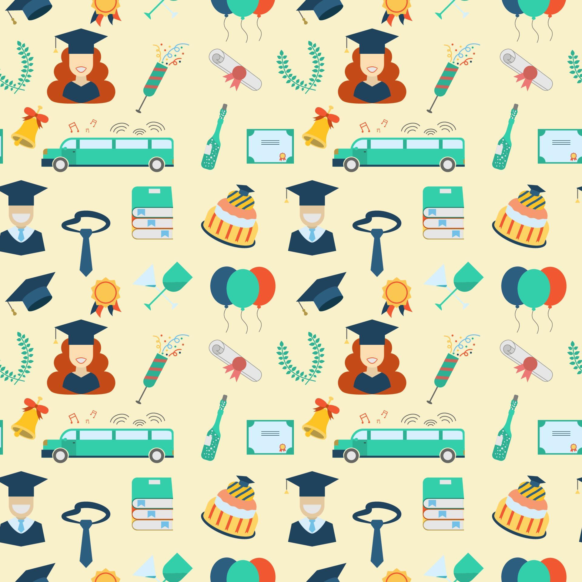 Graduation Elements Seamless Pattern Background 5952574 Vector Art at ...