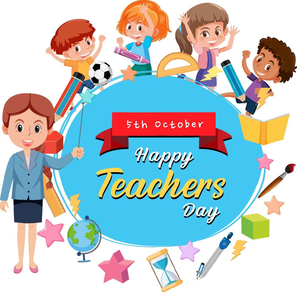 Happy Teacher Cartoon