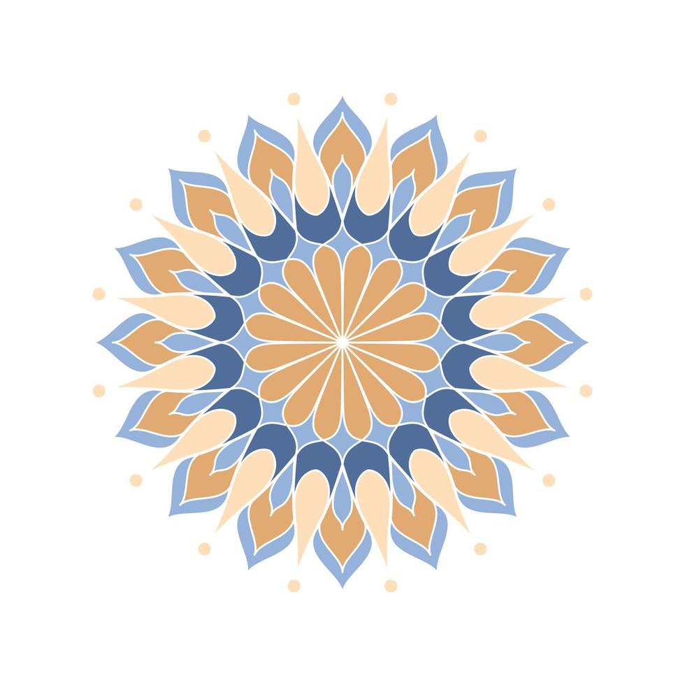Mandala ornament vector. A symmetrical geometry color flower. Colored ...