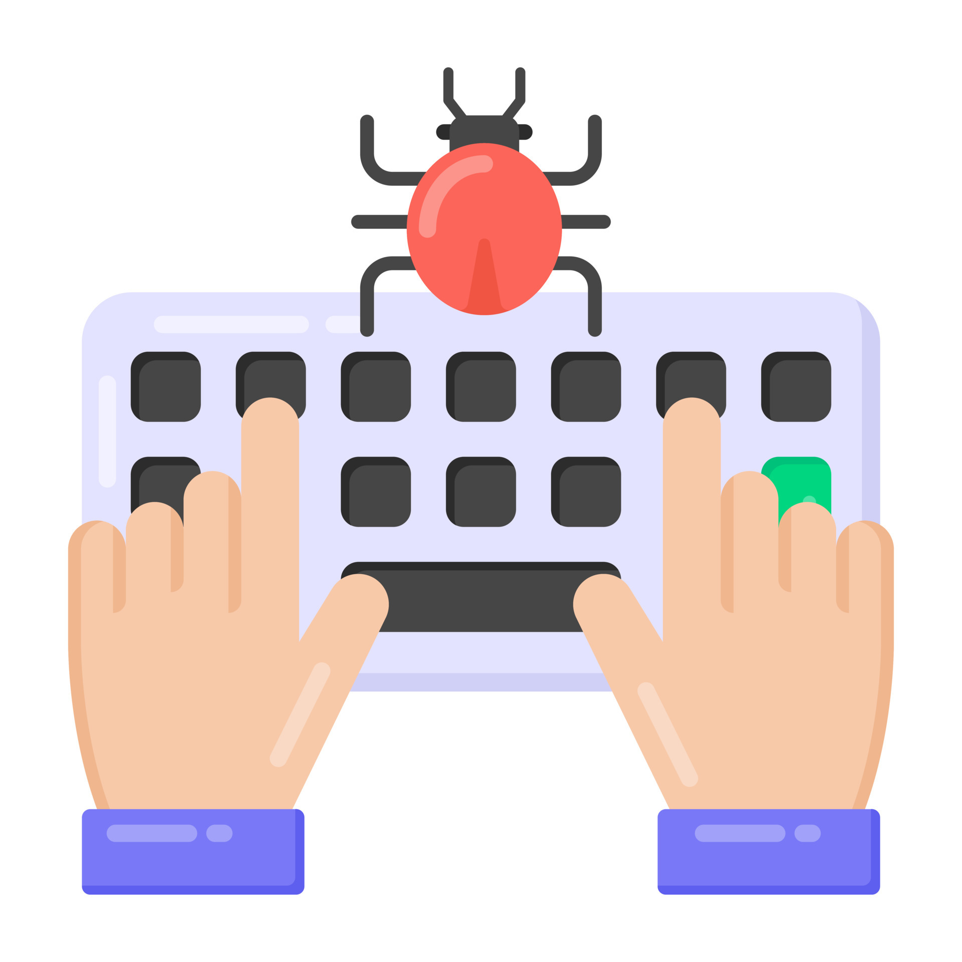 Bug with keyboard denoting flat icon of keyboard bug 5971151 Vector Art ...