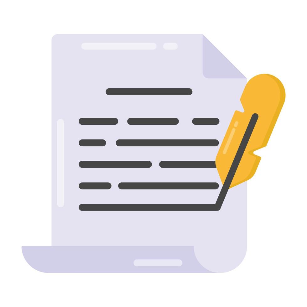 Icon of script writing in flat style 5972333 Vector Art at Vecteezy