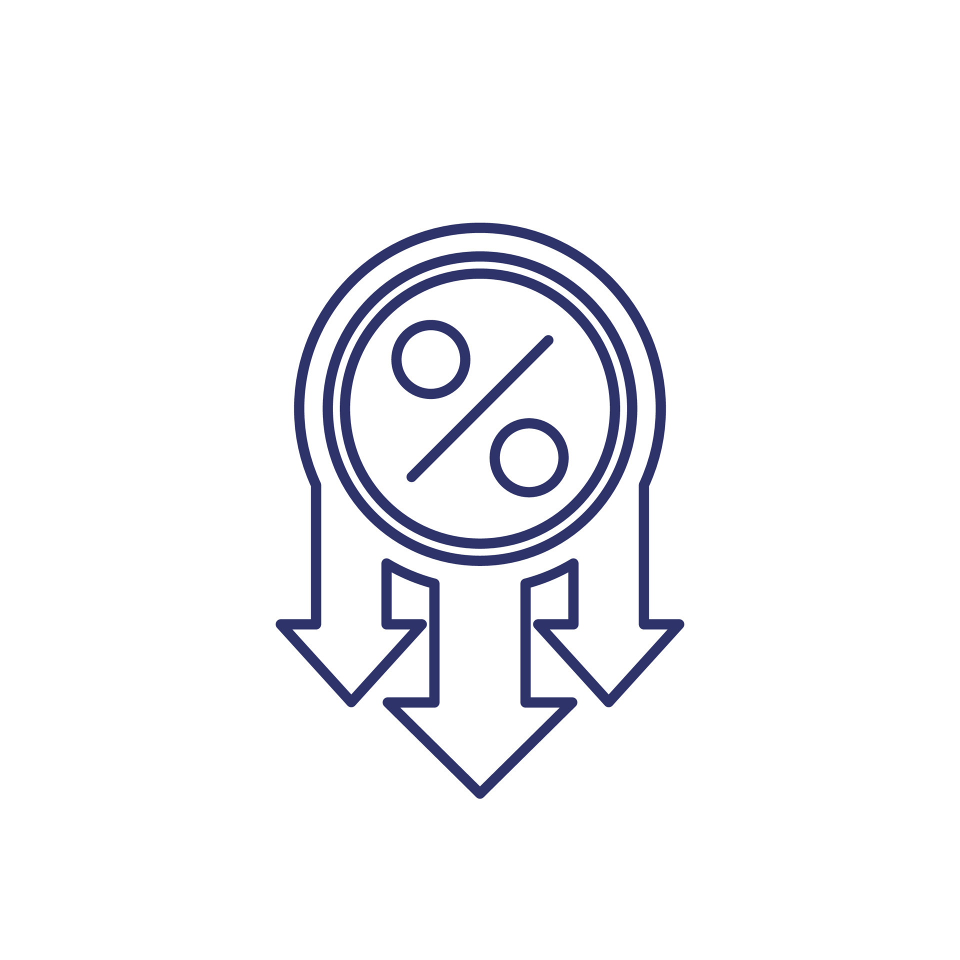 profit decrease, falling rates line icon 5972655 Vector Art at Vecteezy