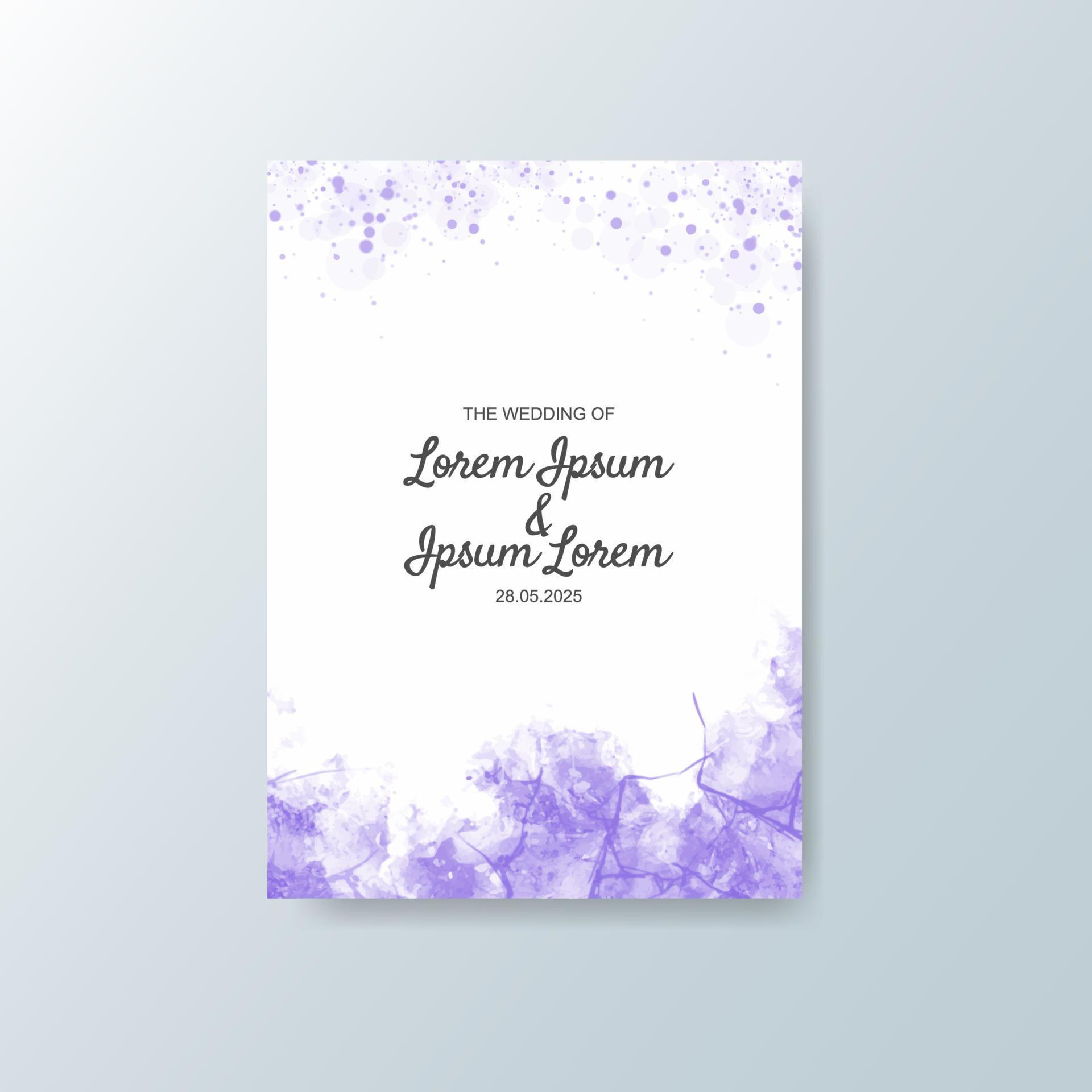 Wedding Invitation With Abstract Watercolor Background 5992098 Vector