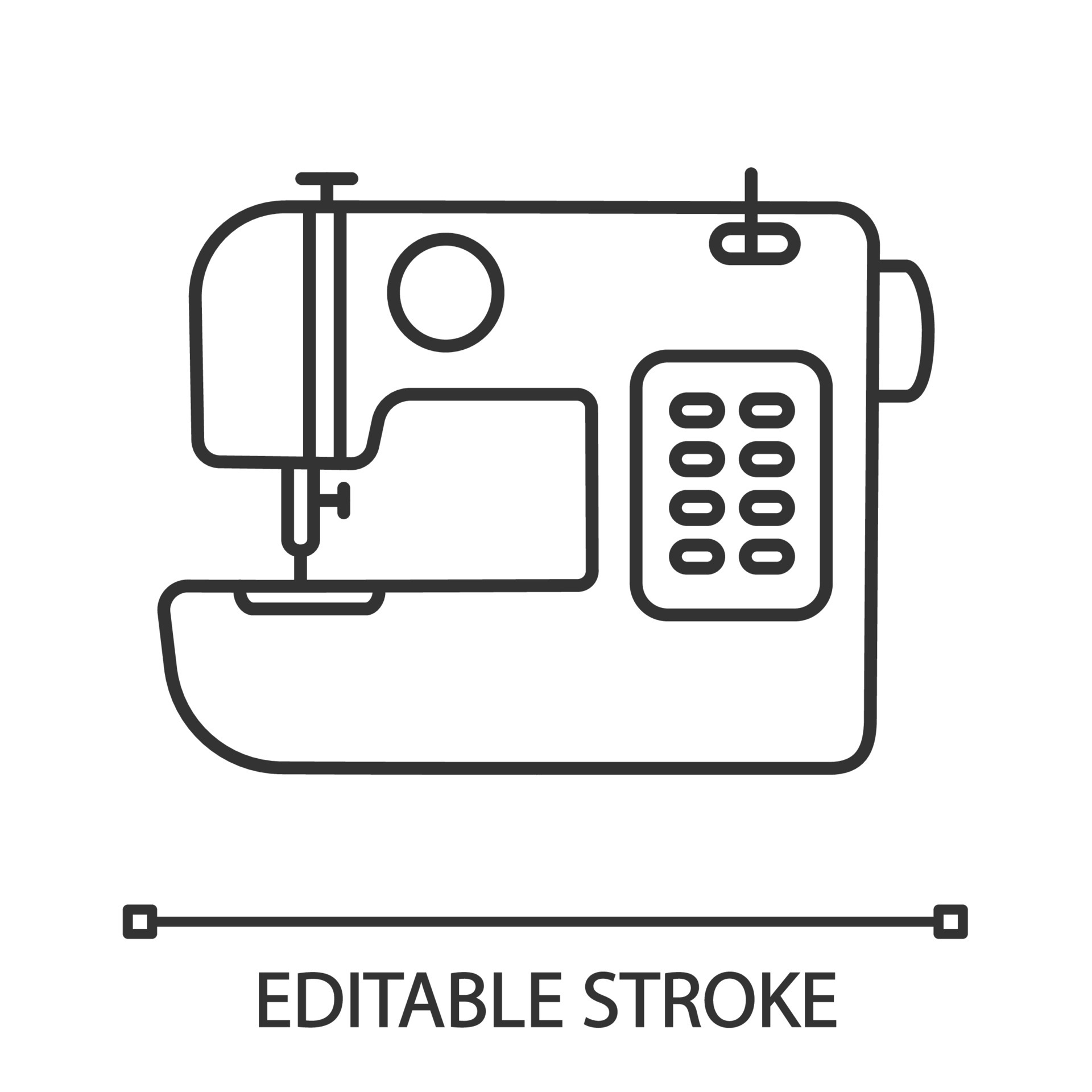 Sewing Machine Linear Icon Thin Line Illustration Tailoring Contour Symbol Vector Isolated