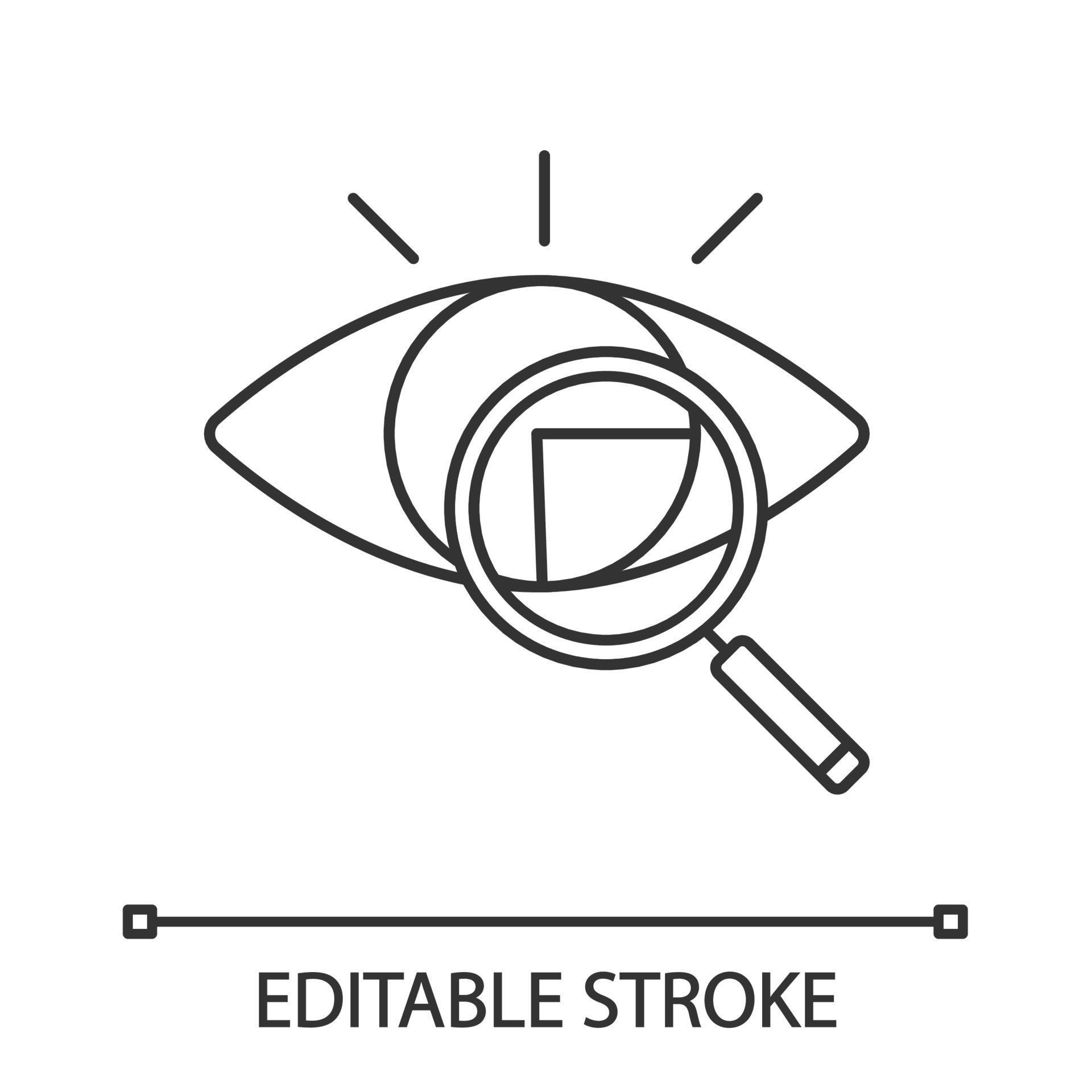 Retina scan linear icon. Iris recognition. Thin line illustration. Eye scanning. Biometric ...