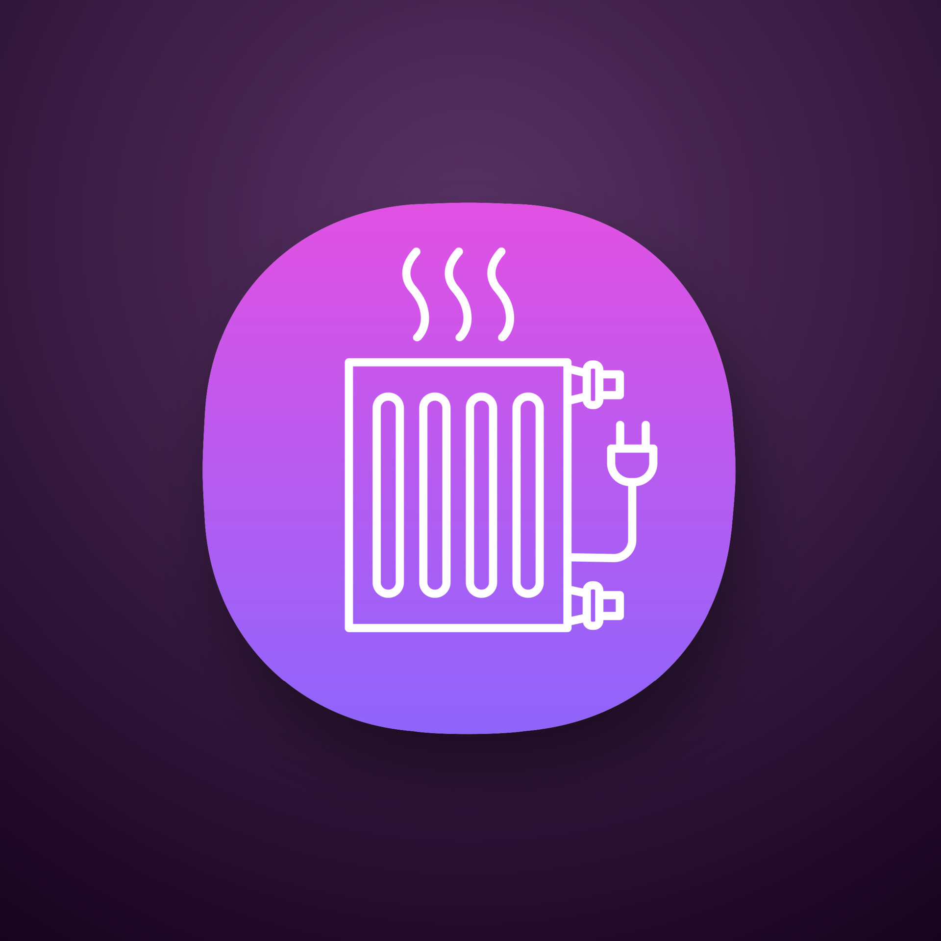 Electric Radiator App Icon Ui Ux User Interface Heating Battery Heater Web Or Mobile