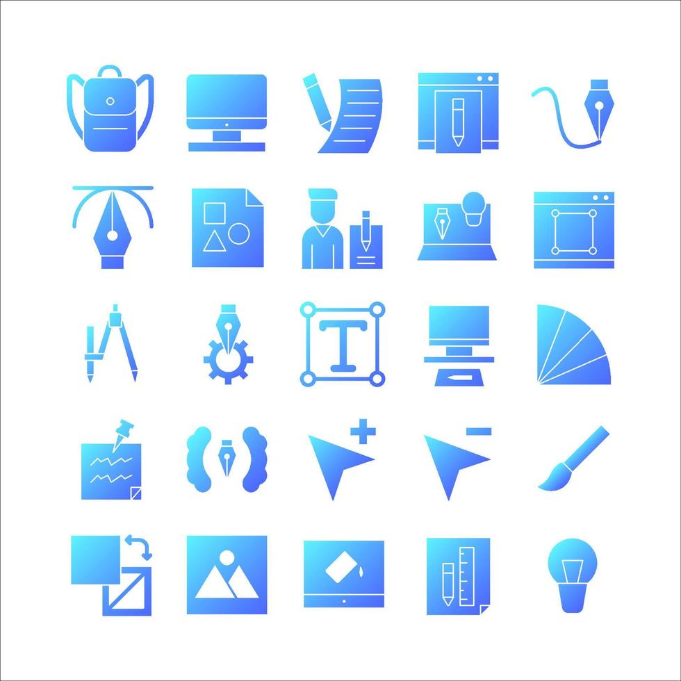 Designer icon set vector gradient for website, mobile app, presentation ...