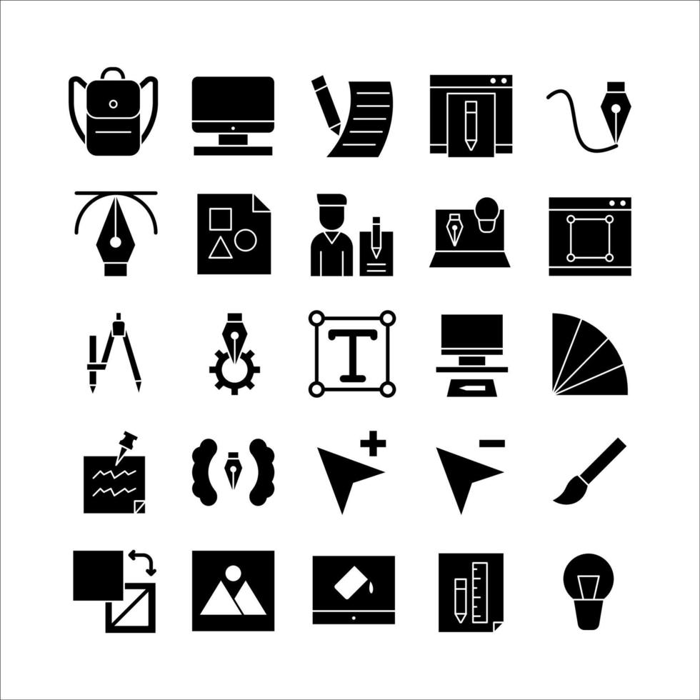 Designer icon set vector solid for website, mobile app, presentation ...